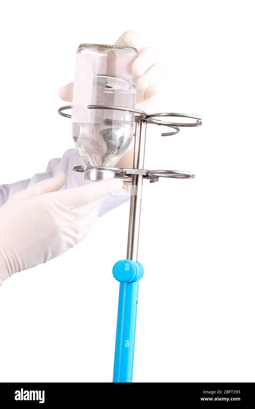 Nurse doing infusion isolated on white Stock Photo - Alamy