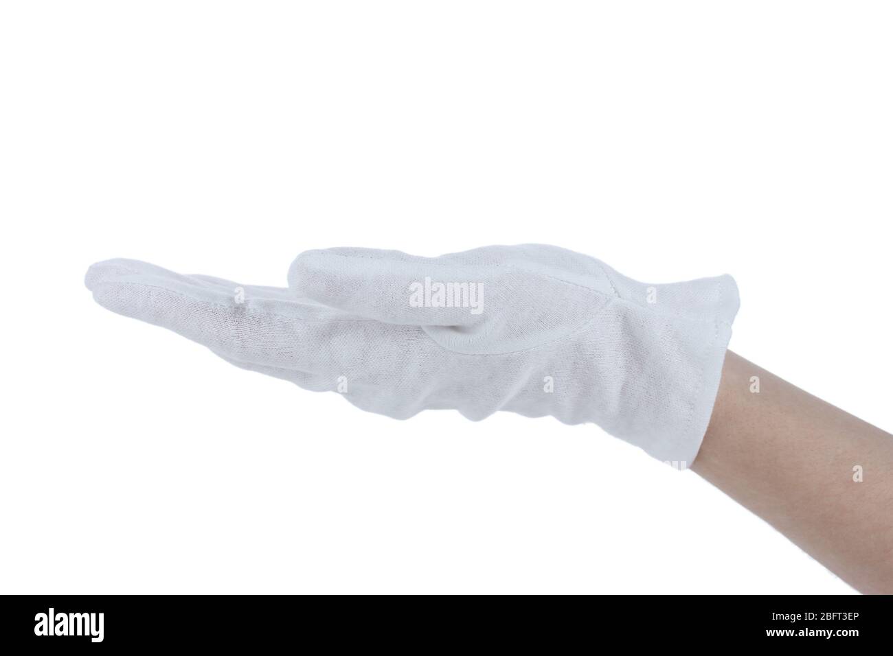 cloth glove on hand isolated on white Stock Photo - Alamy