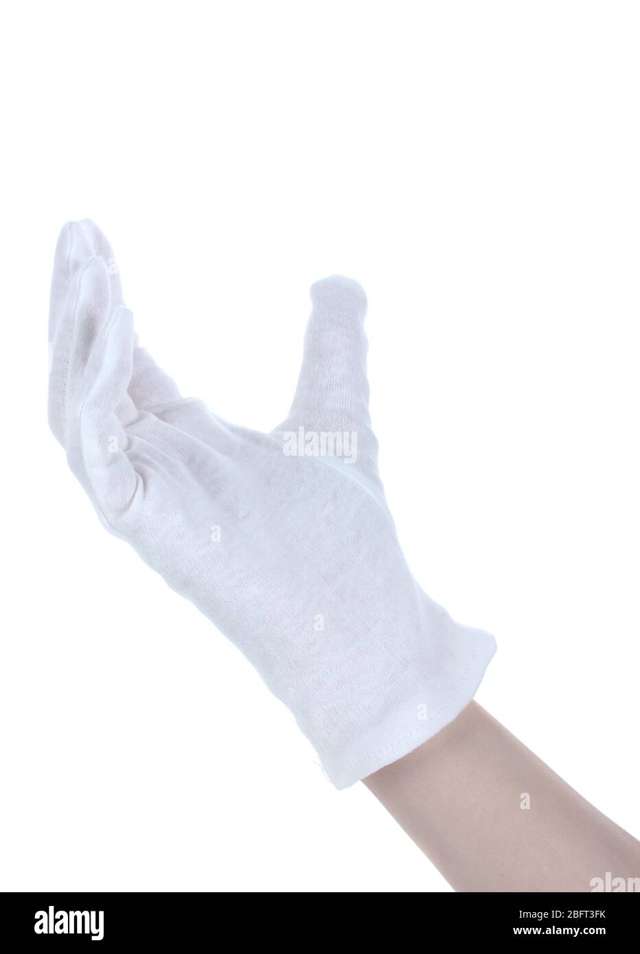 cloth glove on hand isolated on white Stock Photo - Alamy
