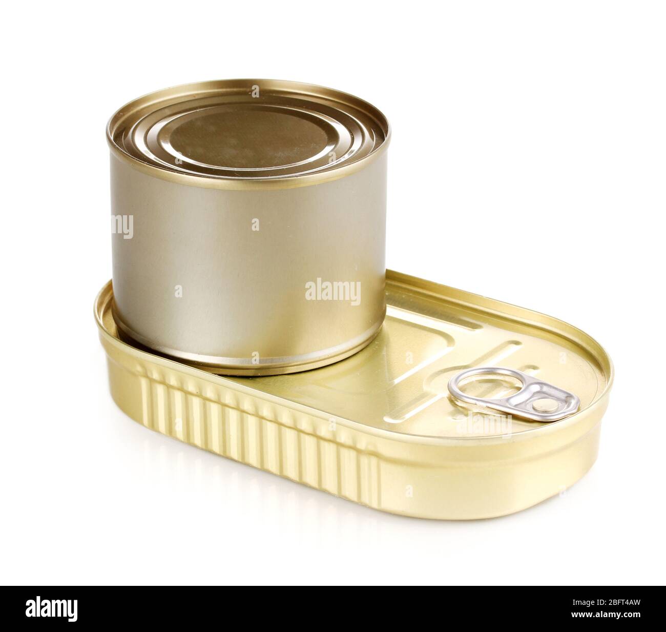 Two golden metal cans hi-res stock photography and images - Alamy