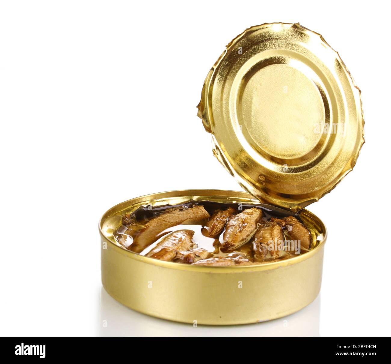 Open tin can isolated on white Stock Photo - Alamy