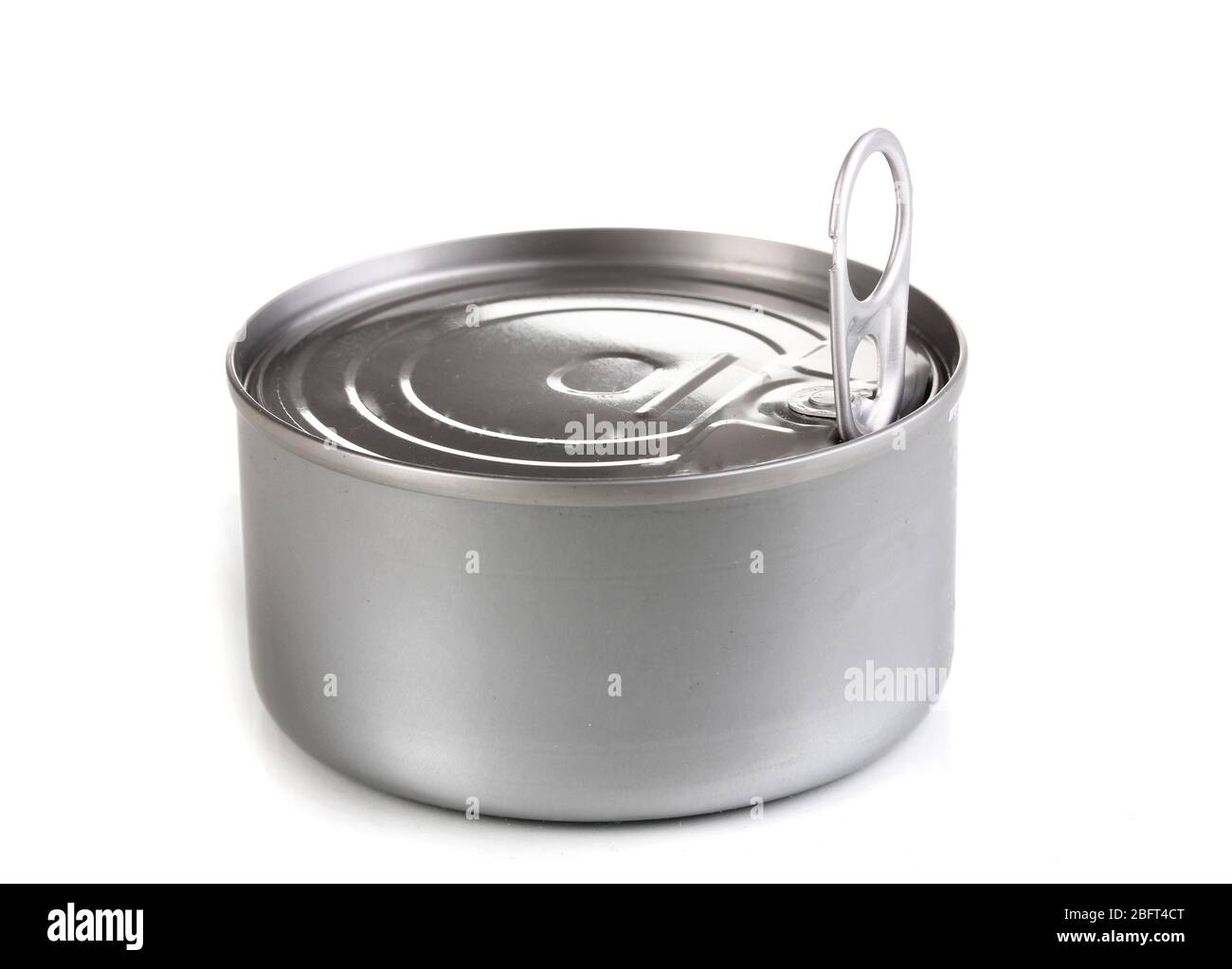 Tin can with pull ring isolated on white Stock Photo - Alamy
