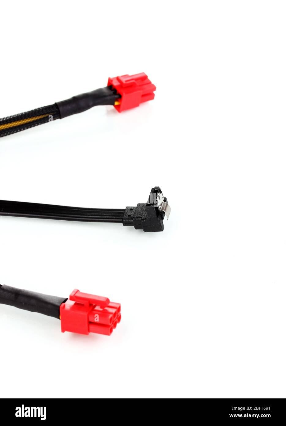 Computer connection wires isolated on white Stock Photo - Alamy