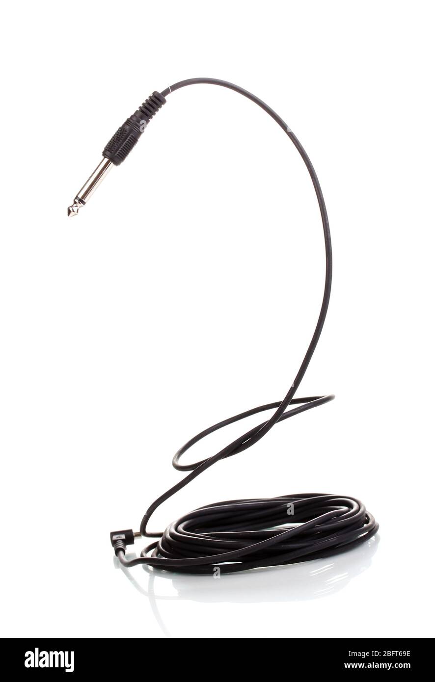Audio cable isolated on white Stock Photo - Alamy