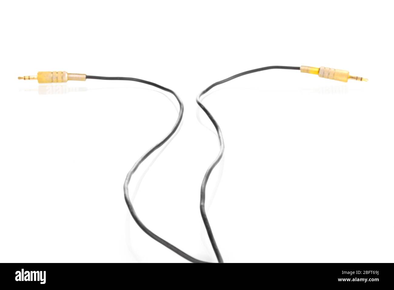 Audio cable isolated on white Stock Photo - Alamy