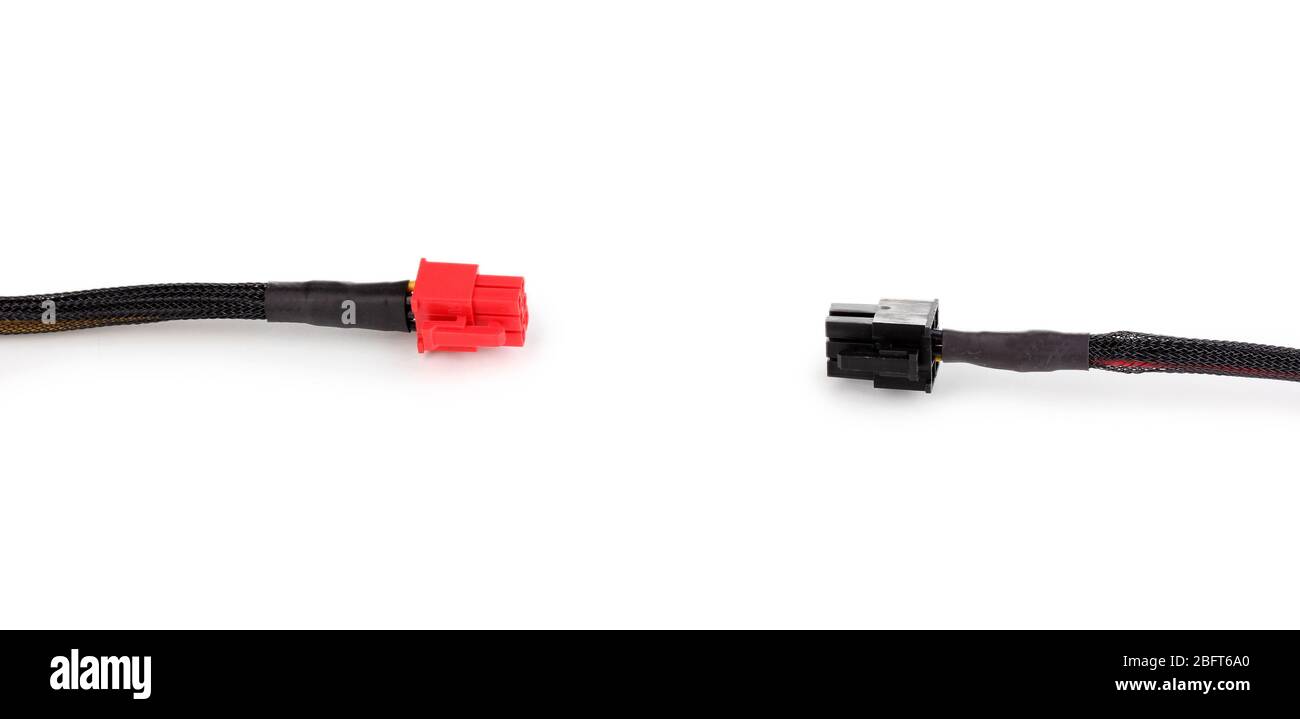 Computer connection wires isolated on white Stock Photo - Alamy