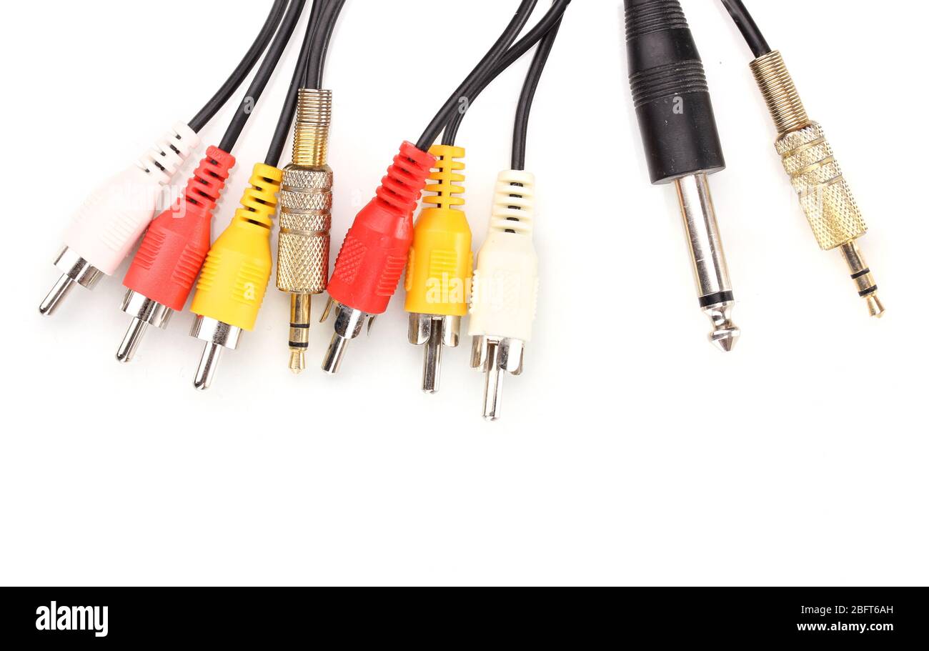 Audio and video jacks isolated on white Stock Photo - Alamy
