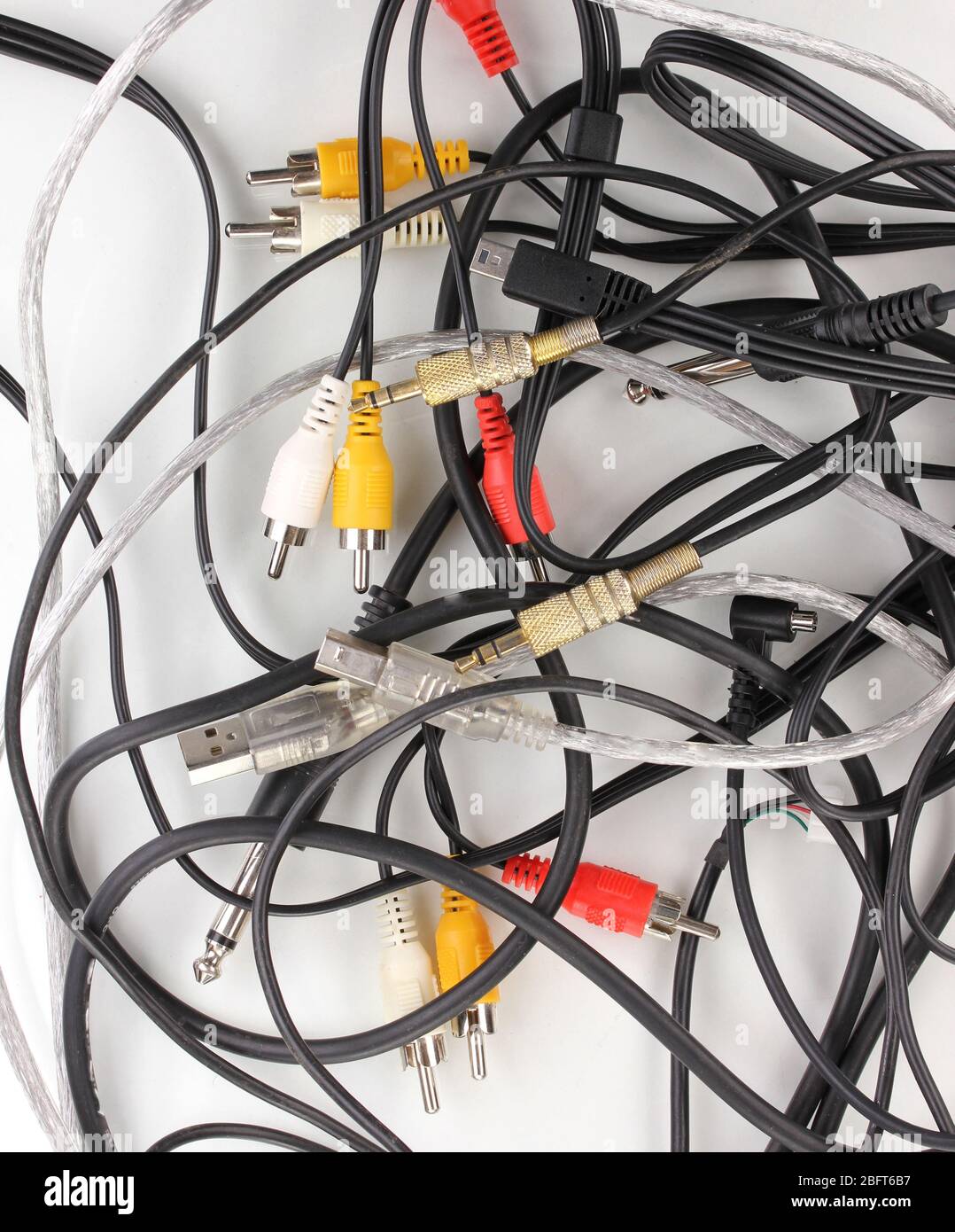 Many connection wires isolated on white Stock Photo - Alamy