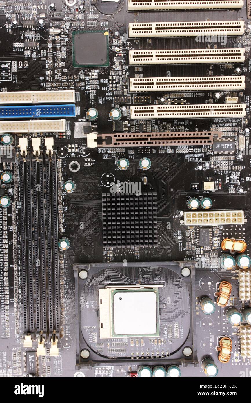 Modern electronic board. Motherboard close-up Stock Photo - Alamy