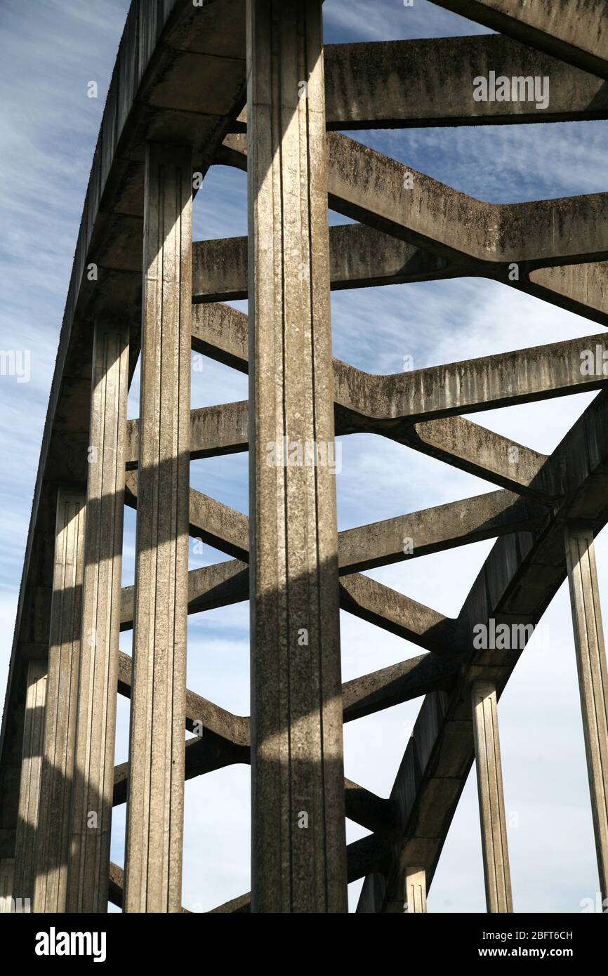 view of the 1933 Jacob Conser reinforced concrete arch bridge crossing ...