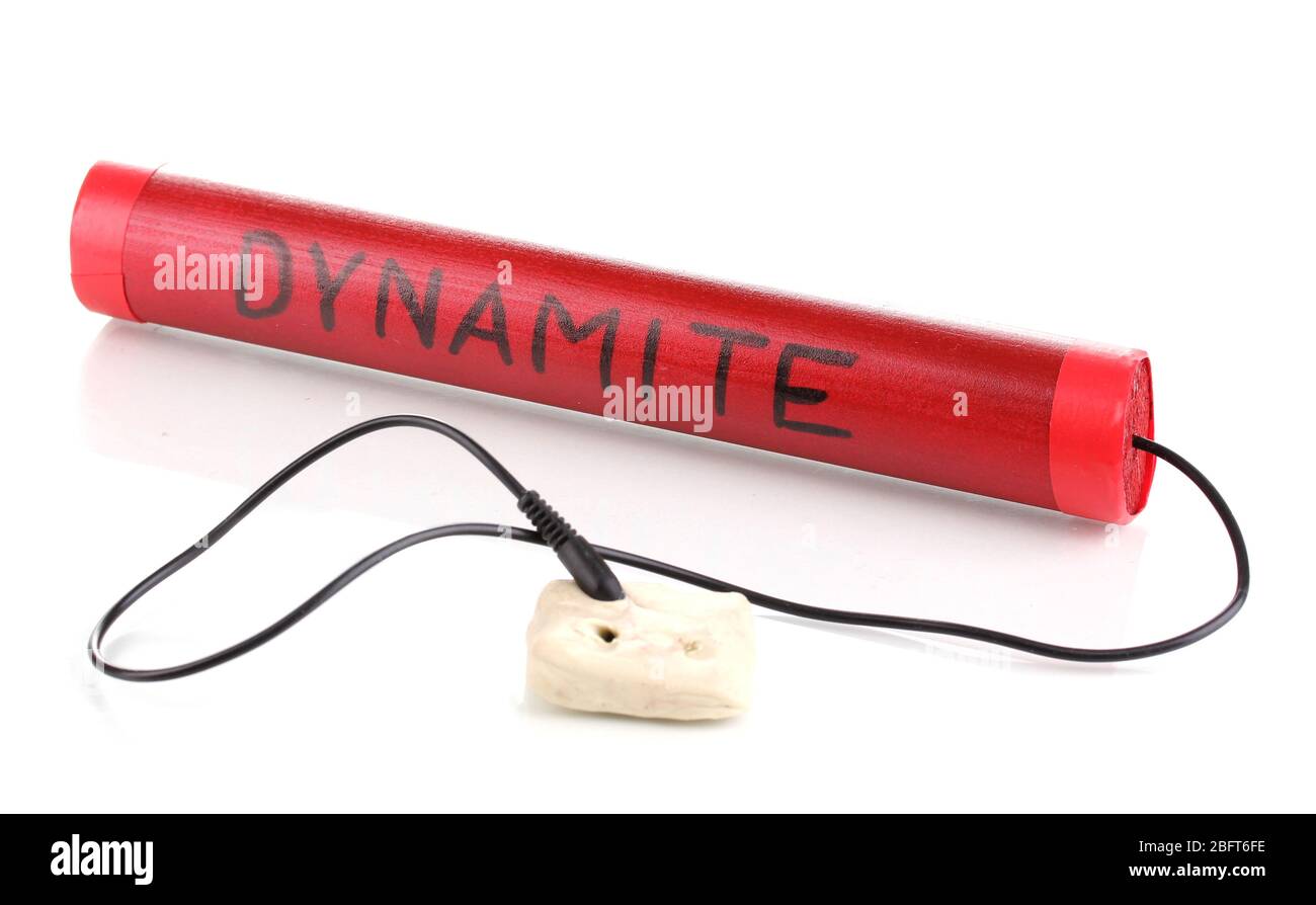 Dynamite isolated on white Stock Photo - Alamy