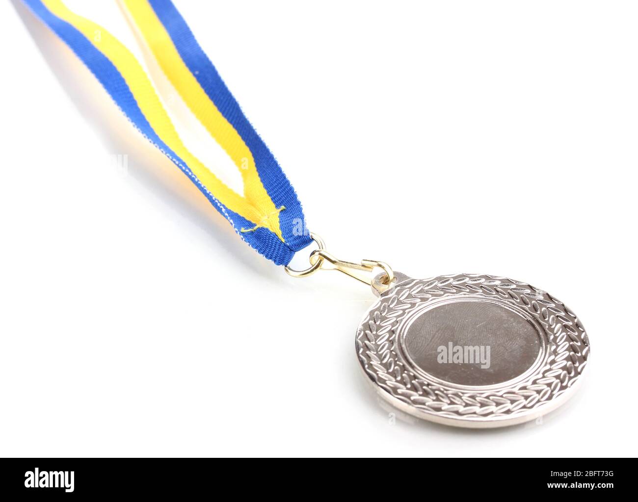 Silver medal isolated on white Stock Photo - Alamy