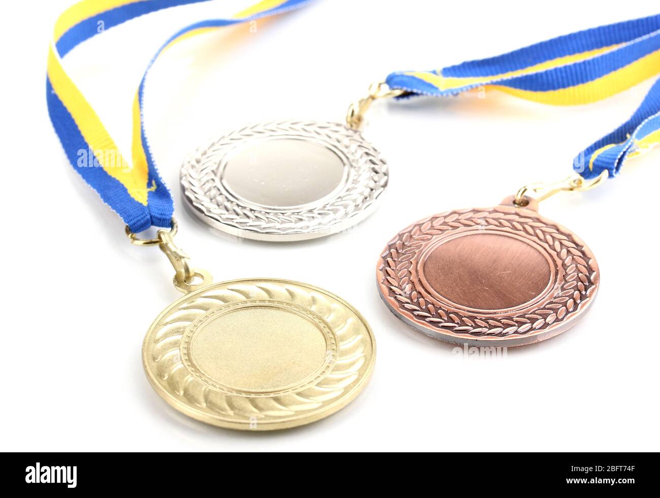 Three medals isolated on white Stock Photo - Alamy