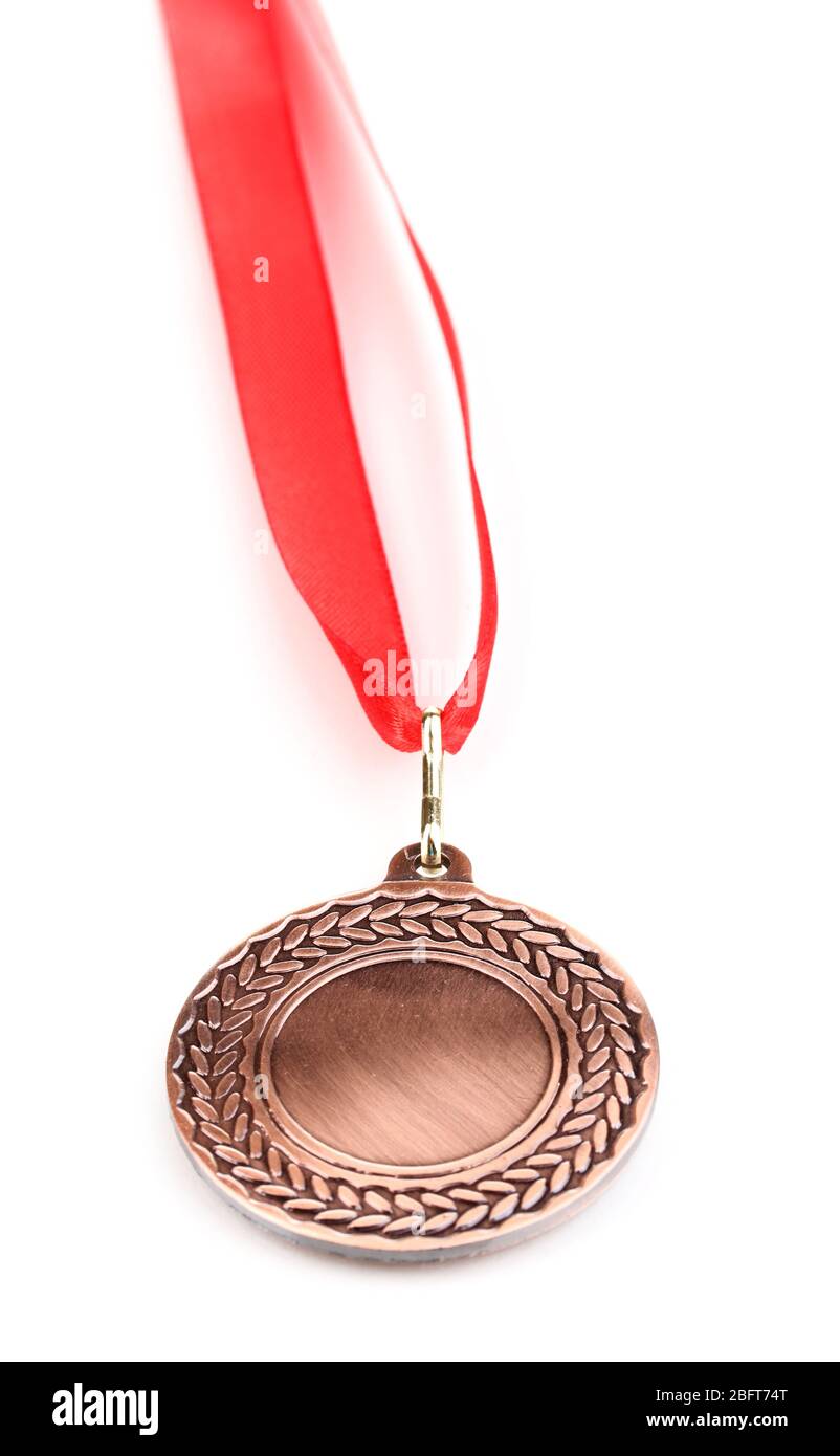 Bronze medal isolated on white Stock Photo - Alamy