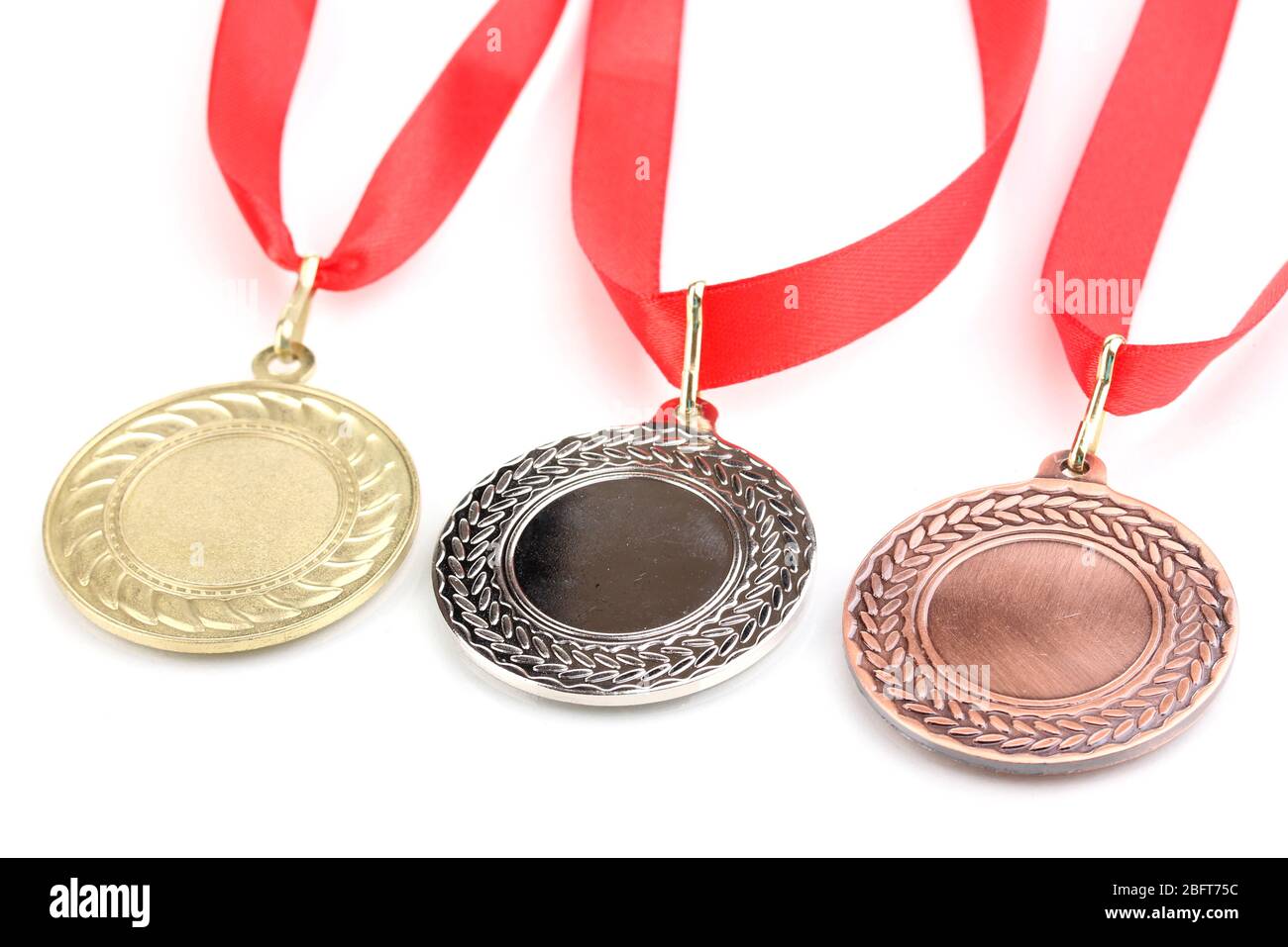Three medals isolated on white Stock Photo - Alamy