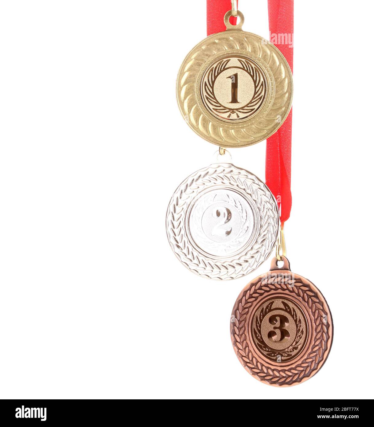 Three medals isolated on white Stock Photo - Alamy
