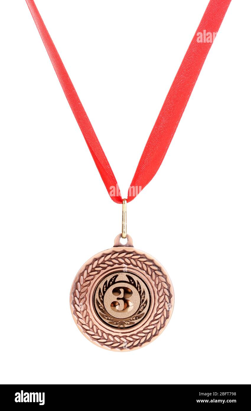 Bronze medal isolated on white Stock Photo - Alamy