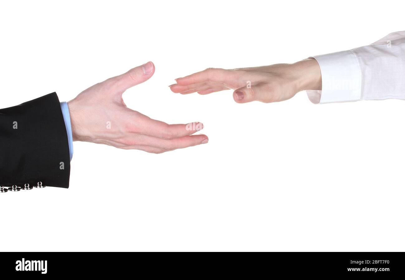 Two hands isolated on white Stock Photo - Alamy