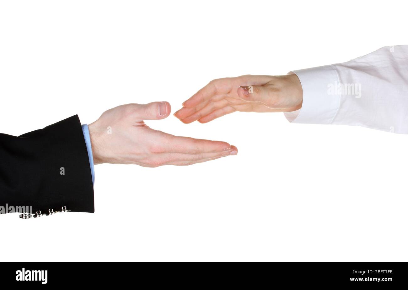 Two hands isolated on white Stock Photo - Alamy