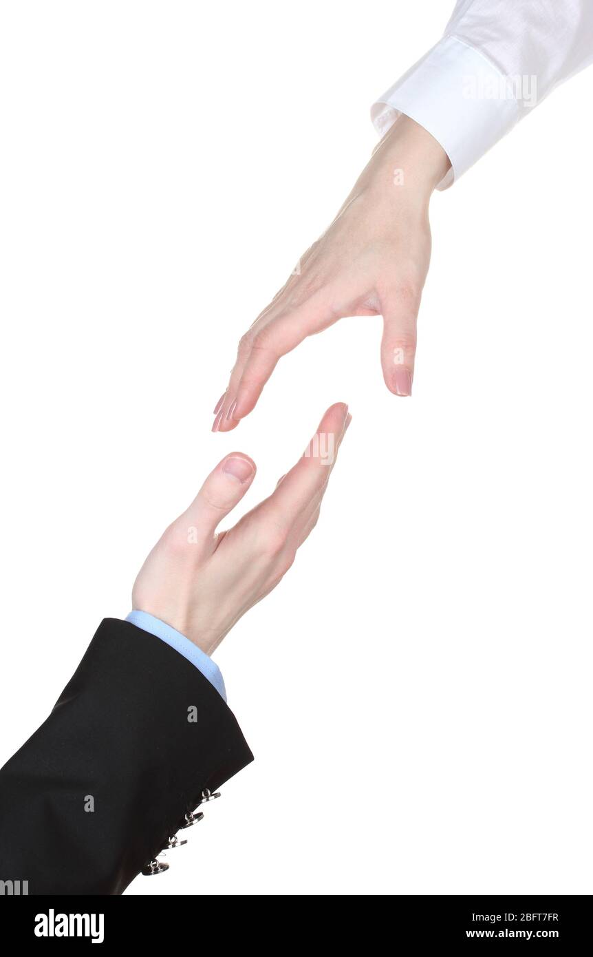 Two hands isolated on white Stock Photo - Alamy