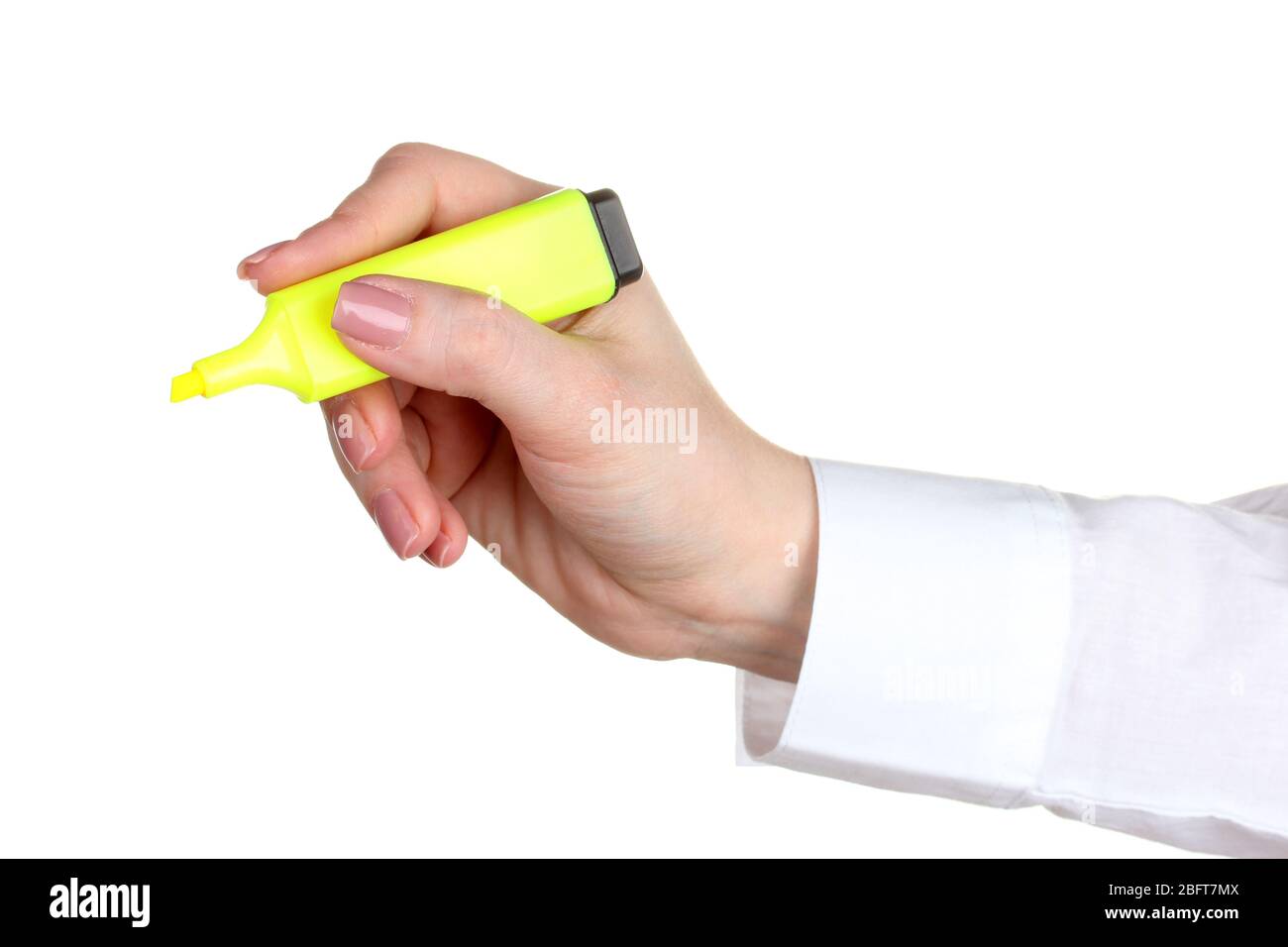 Woman sketching yellow marker on hi-res stock photography and images ...