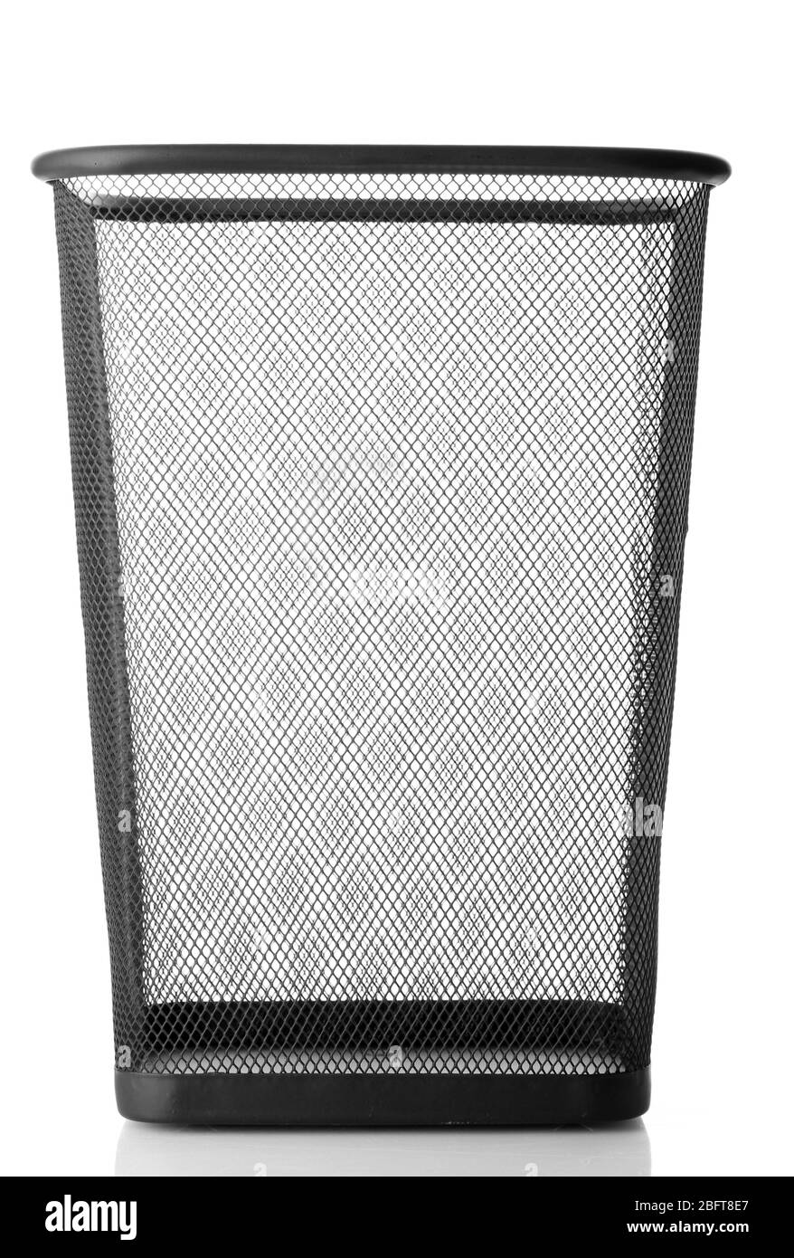 empty metal trash bin isolated on white Stock Photo - Alamy