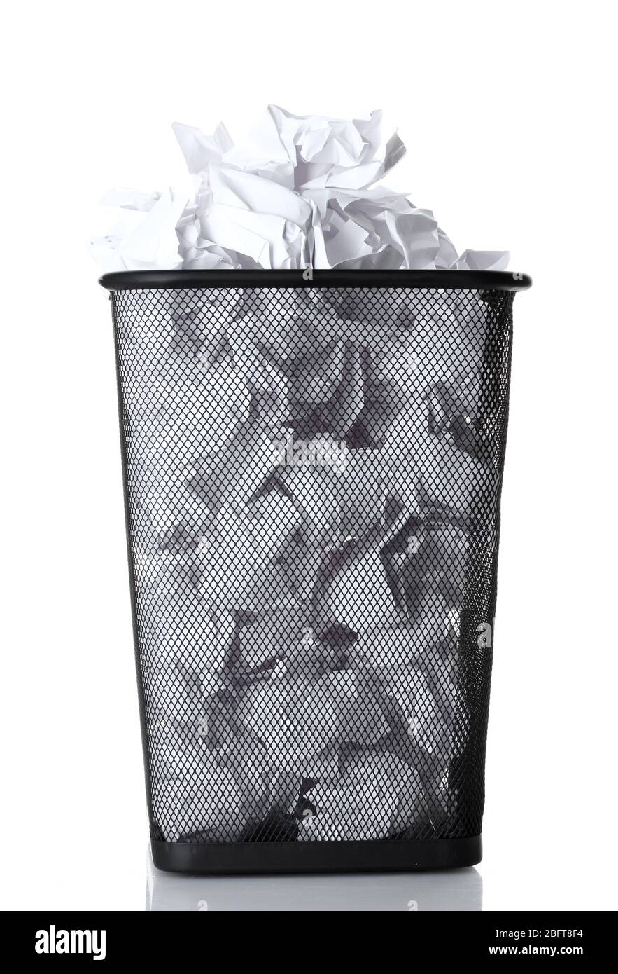 metal trash bin from paper isolated on white Stock Photo - Alamy