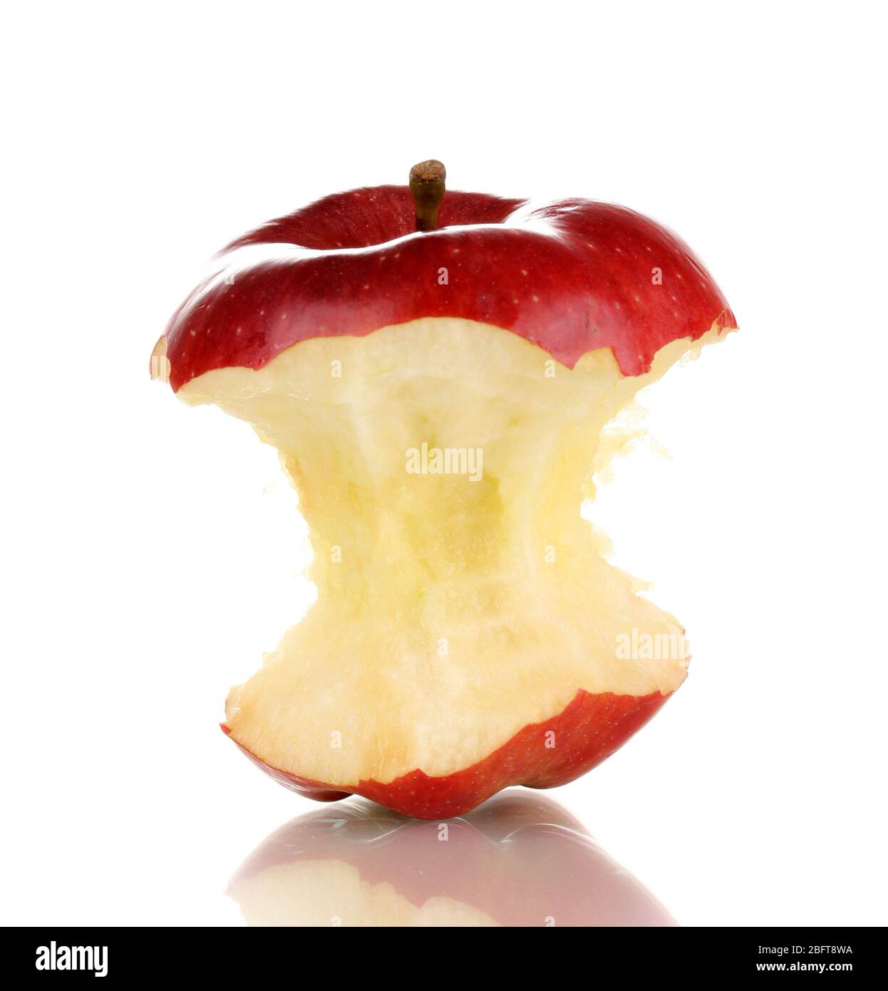 Red bitten apple isolated on white Stock Photo - Alamy