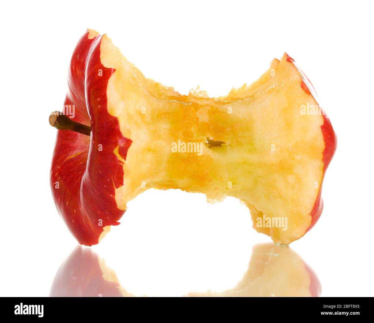 Red bitten apple isolated on white Stock Photo - Alamy