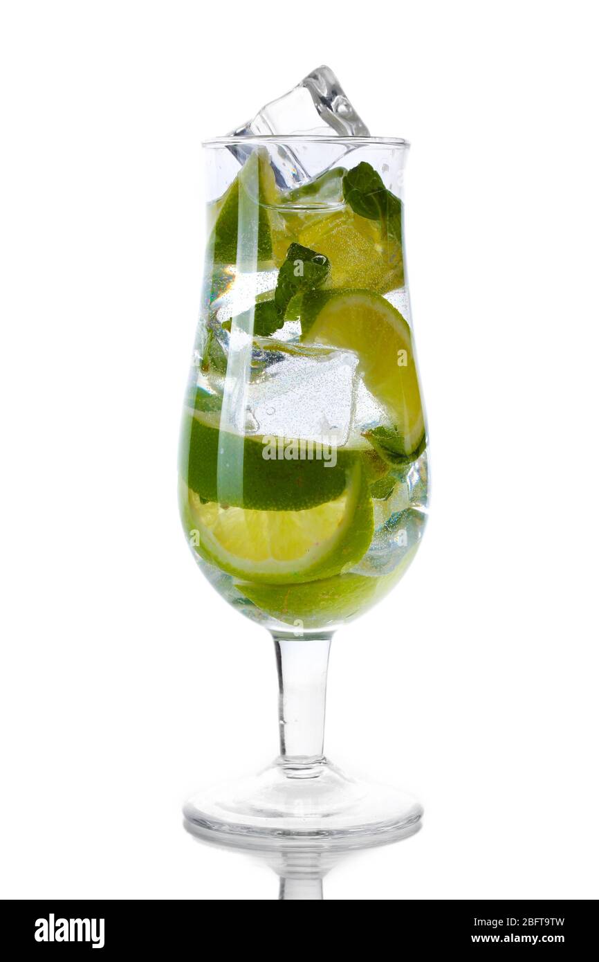 cold fresh lemonade isolated on white Stock Photo - Alamy