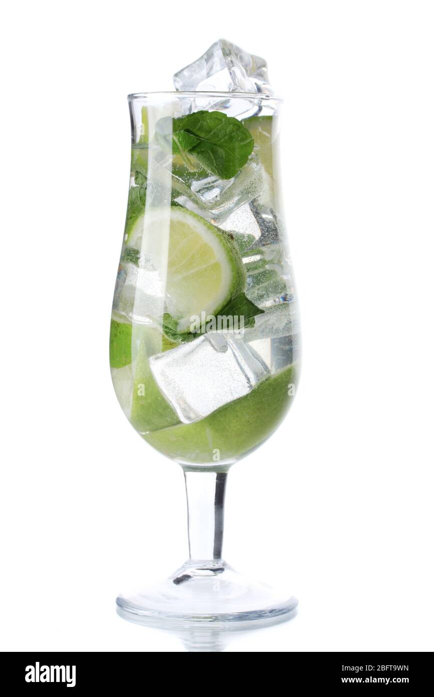 cold fresh lemonade isolated on white Stock Photo - Alamy