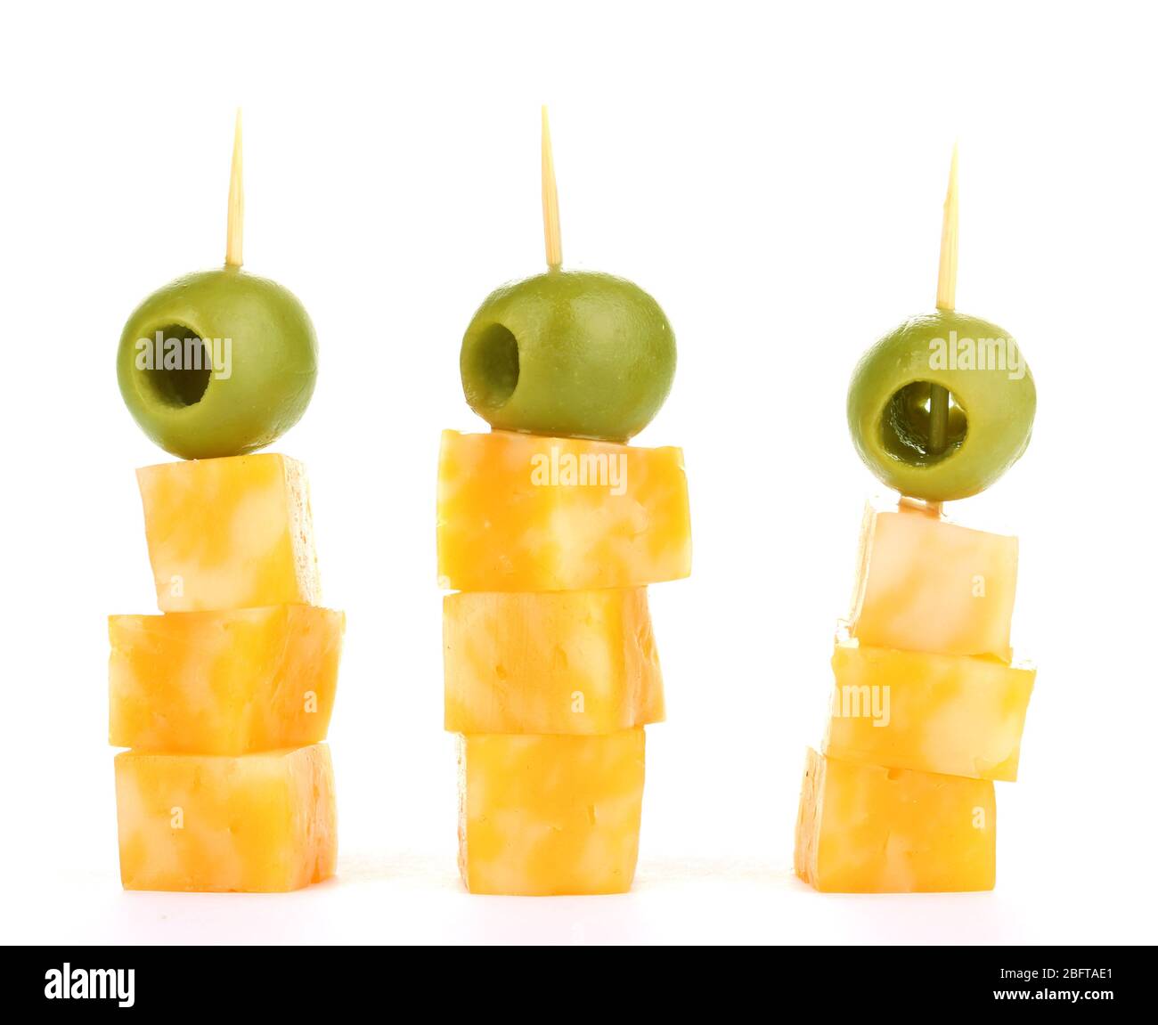 Cheese canapes isolated on white Stock Photo - Alamy