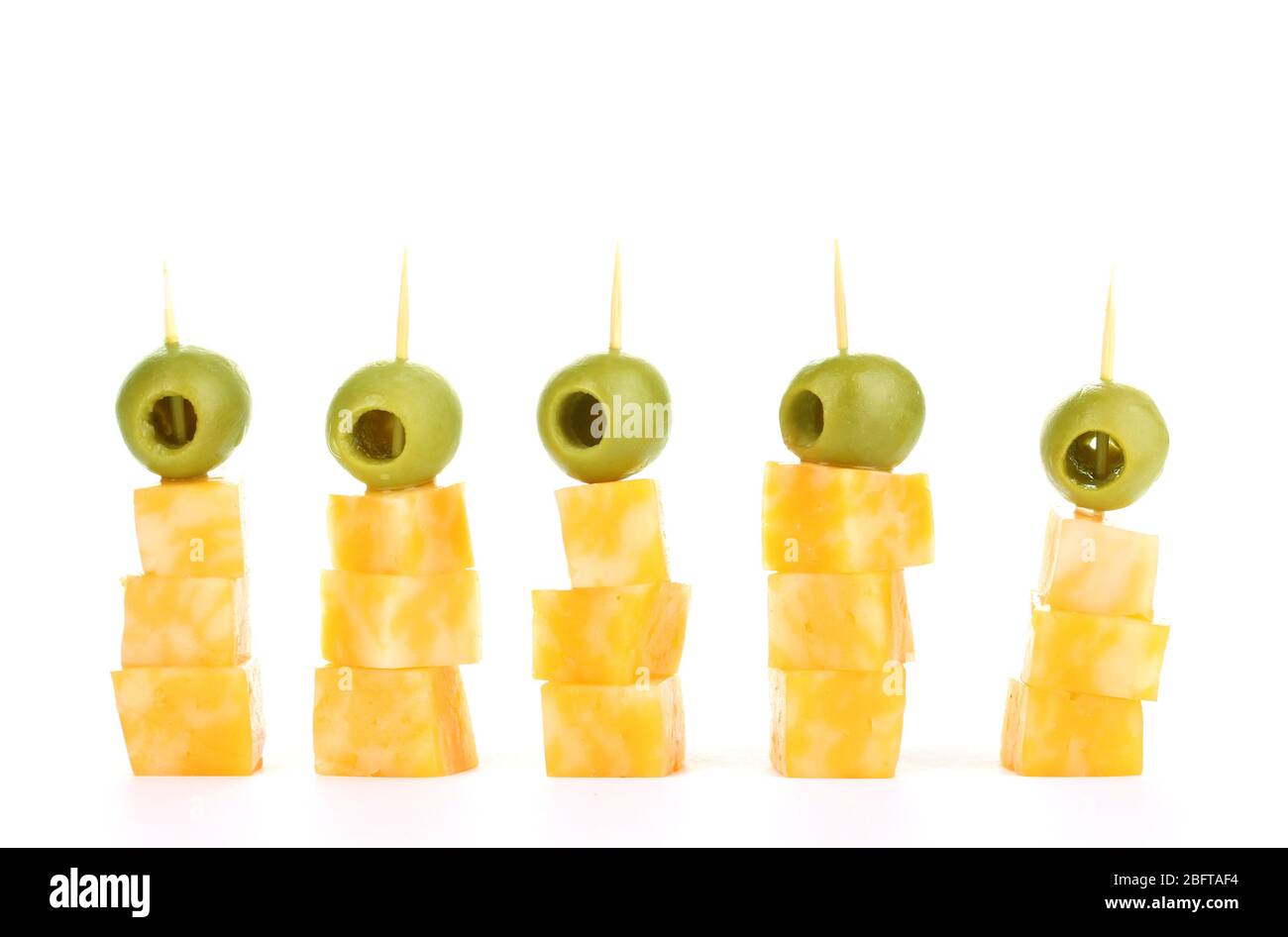 Cheese canapes isolated on white Stock Photo - Alamy