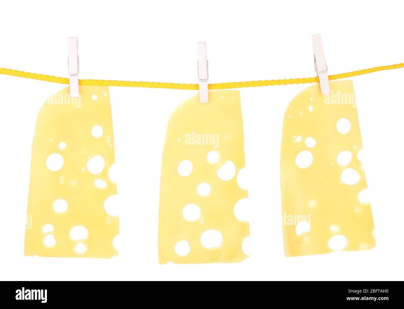 Cheese on rope isolated on white Stock Photo - Alamy