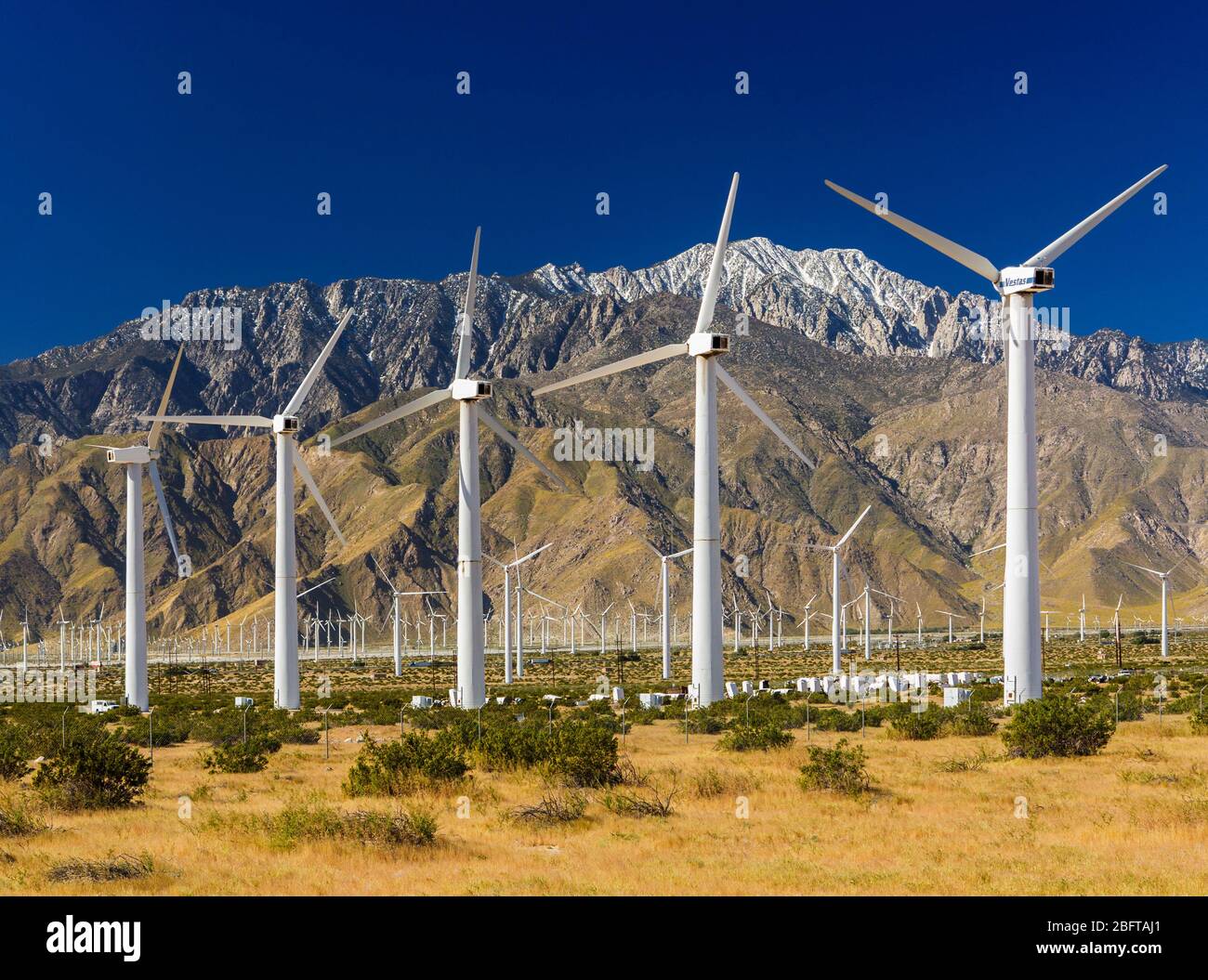 Wind farm in Desert Hot Springs, California, USA Stock Photo - Alamy