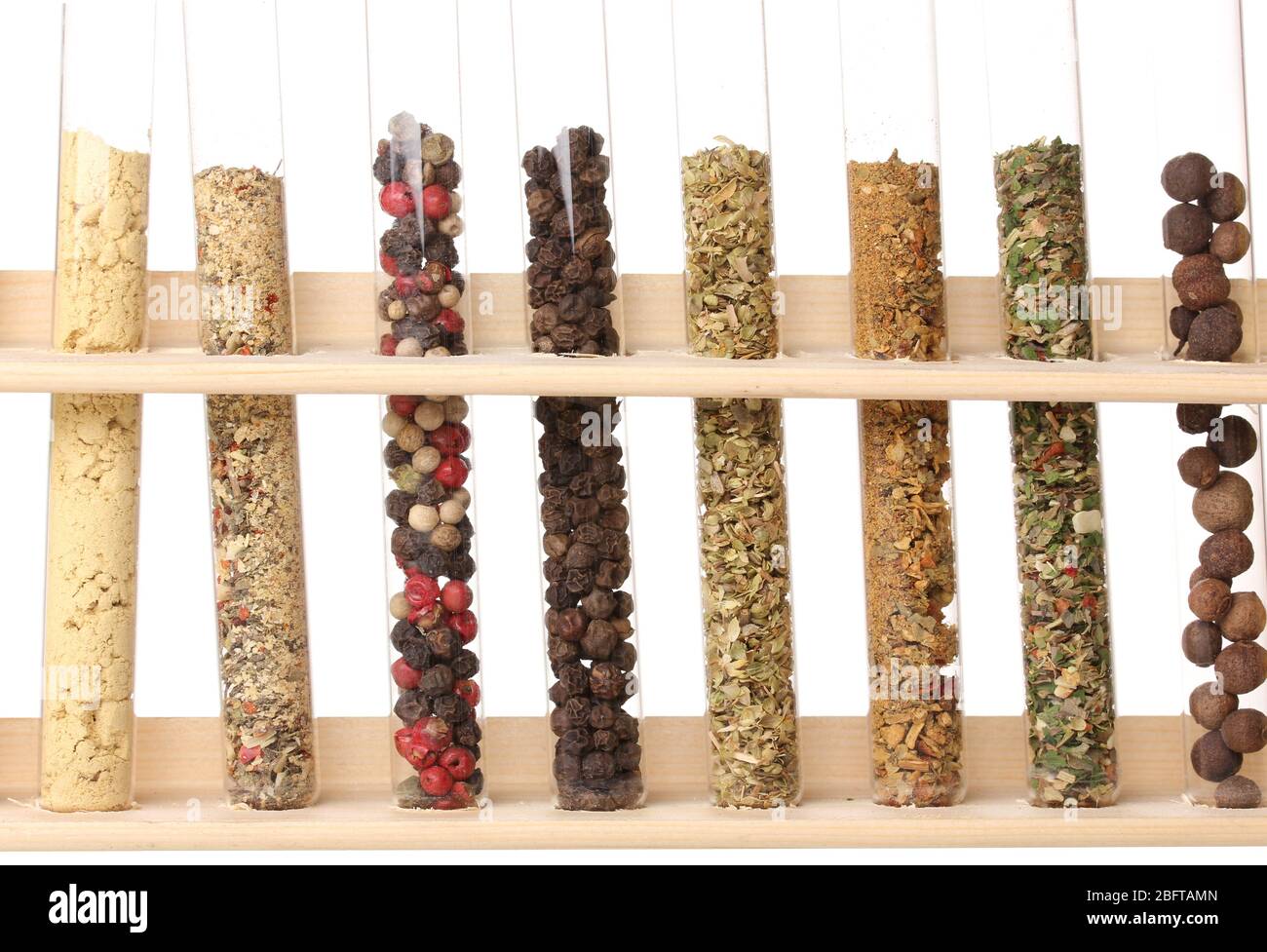 Various spices in tubes isolated on white Stock Photo - Alamy