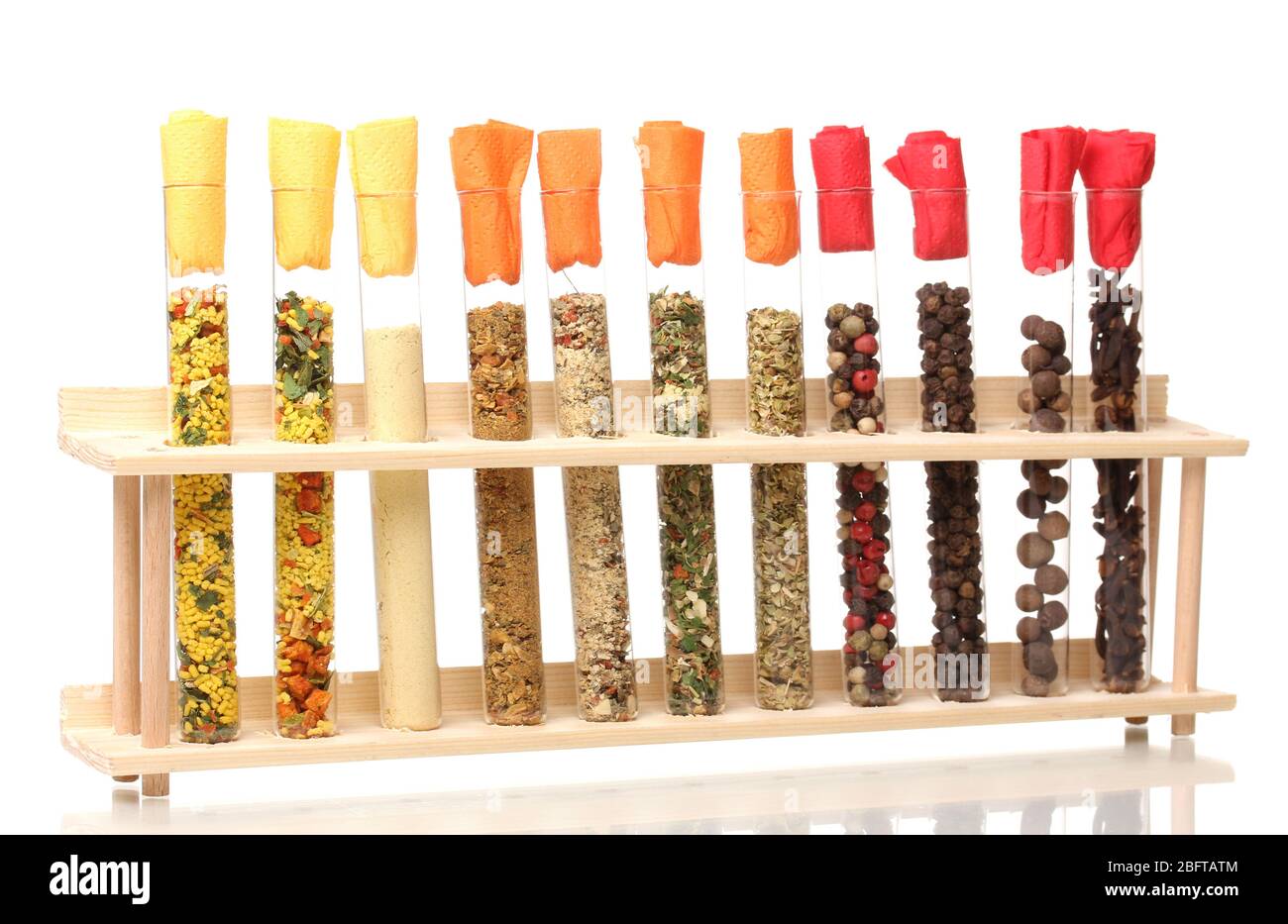 Various spices in tubes isolated on white Stock Photo - Alamy