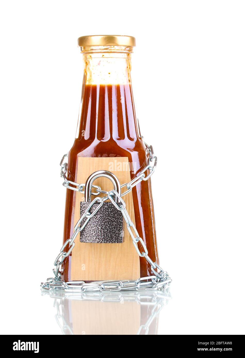 Secret ingredient with chain and padlock isolated on white Stock Photo ...