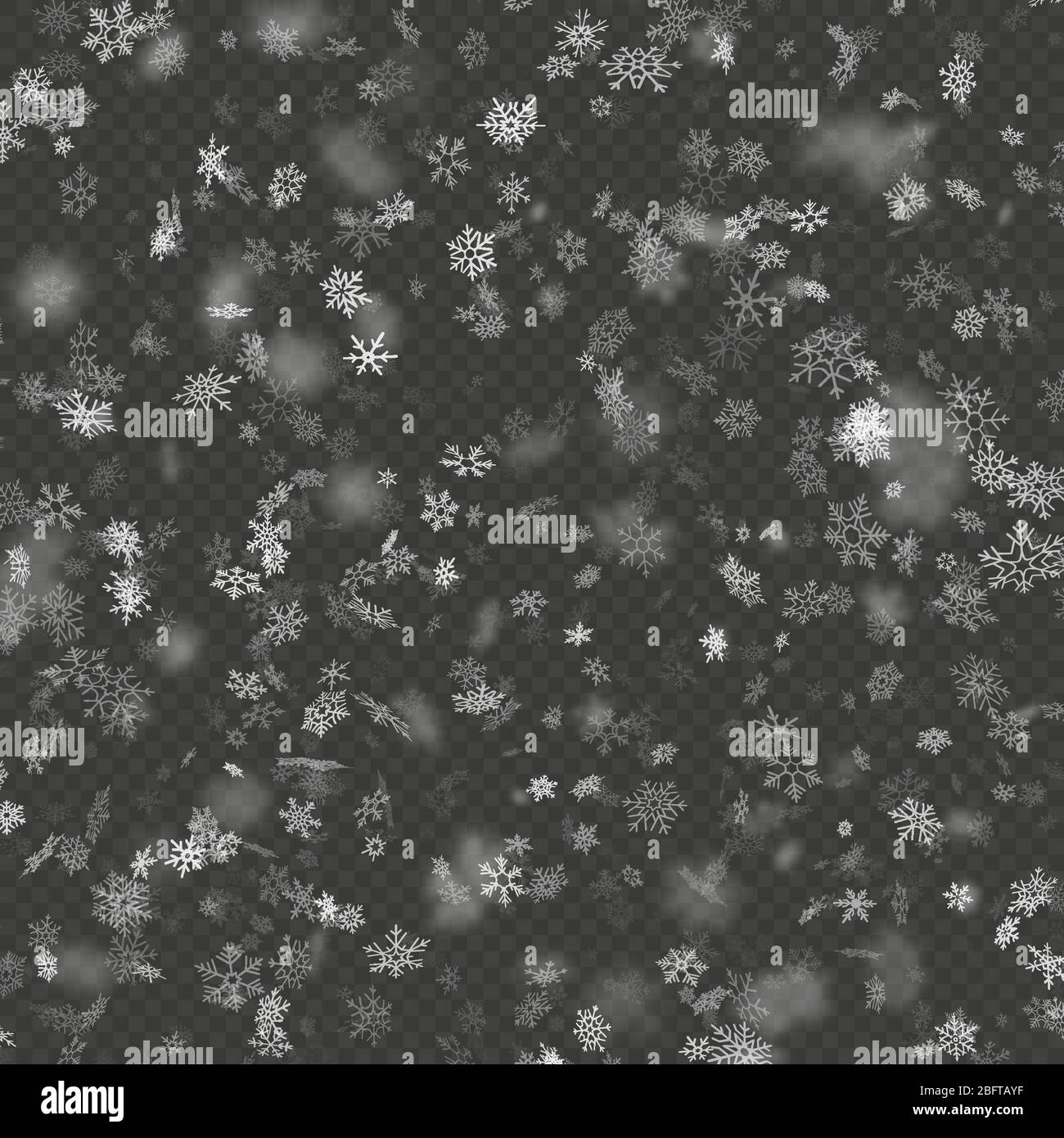 Realistic falling Christmas decoration snowflakes effect isolated on ...