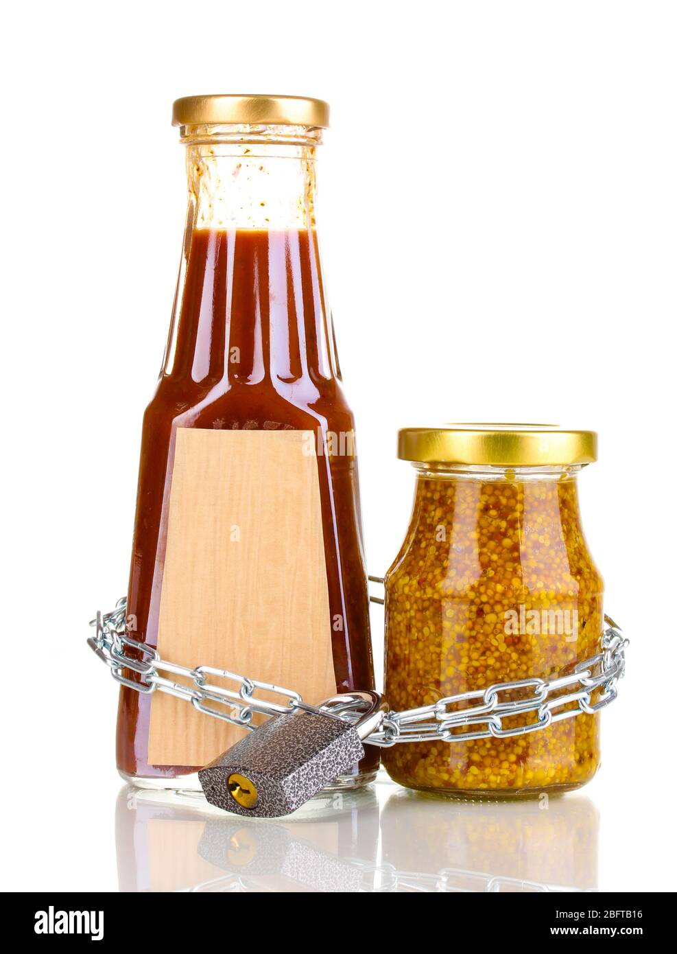 Secret ingredients with chain and padlock isolated on white Stock Photo ...