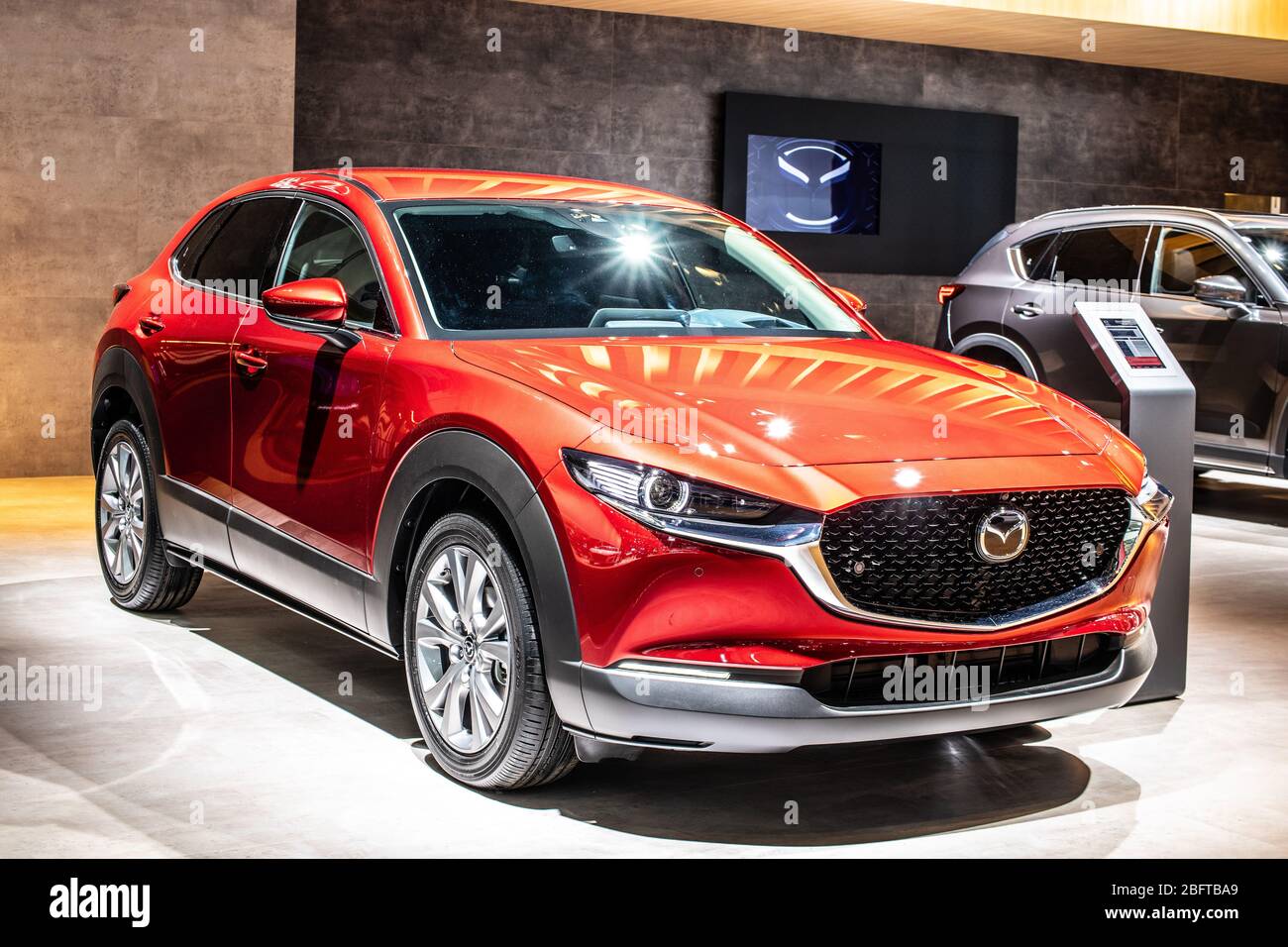 Brussels, Belgium, Jan 09, 2020: Mazda CX-30 Skyactiv Technology at ...