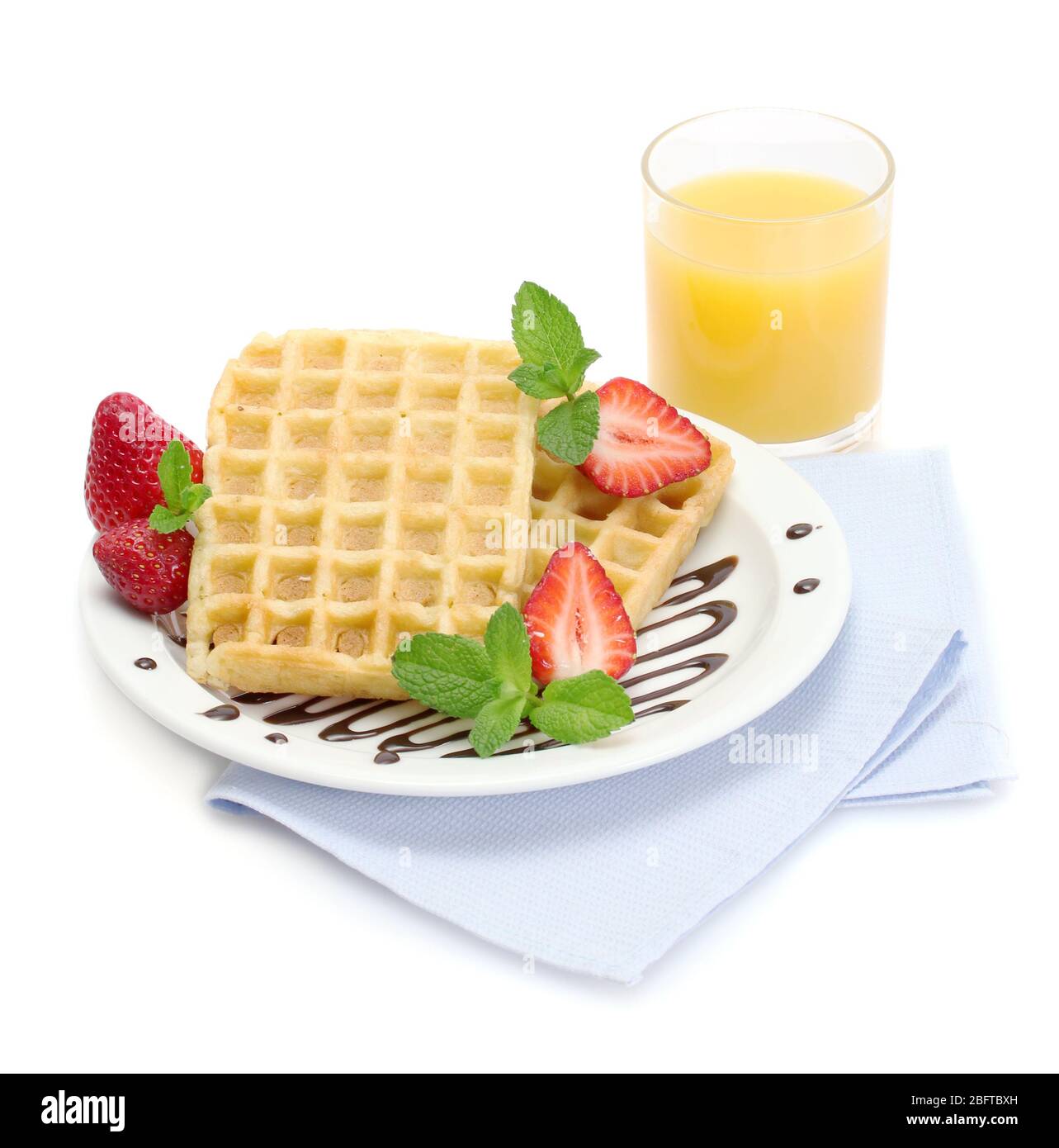 light breakfast isolated on white Stock Photo - Alamy
