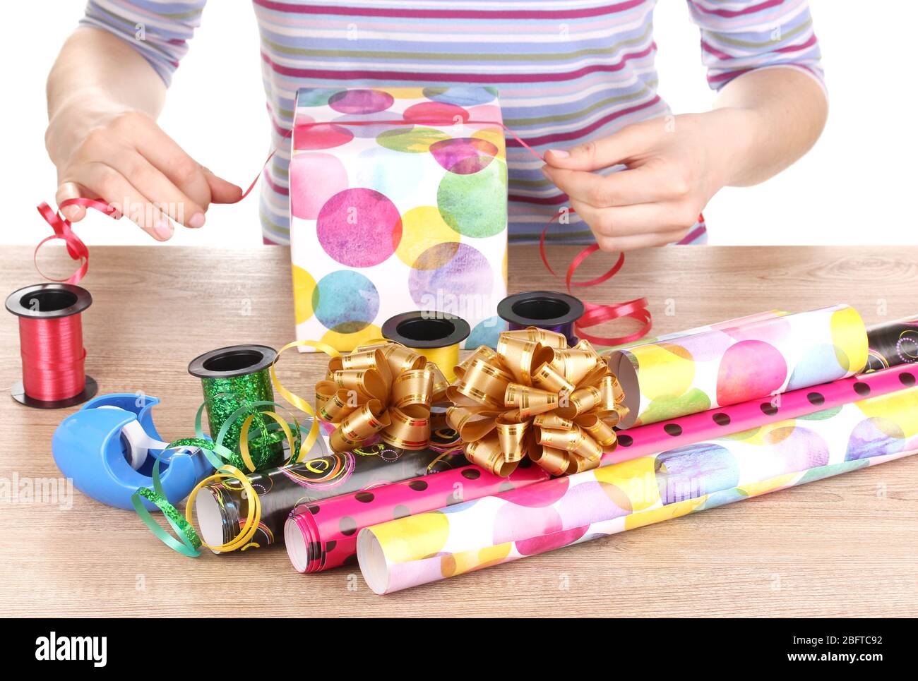 Wrapping presents surrounded paper hi-res stock photography and images ...