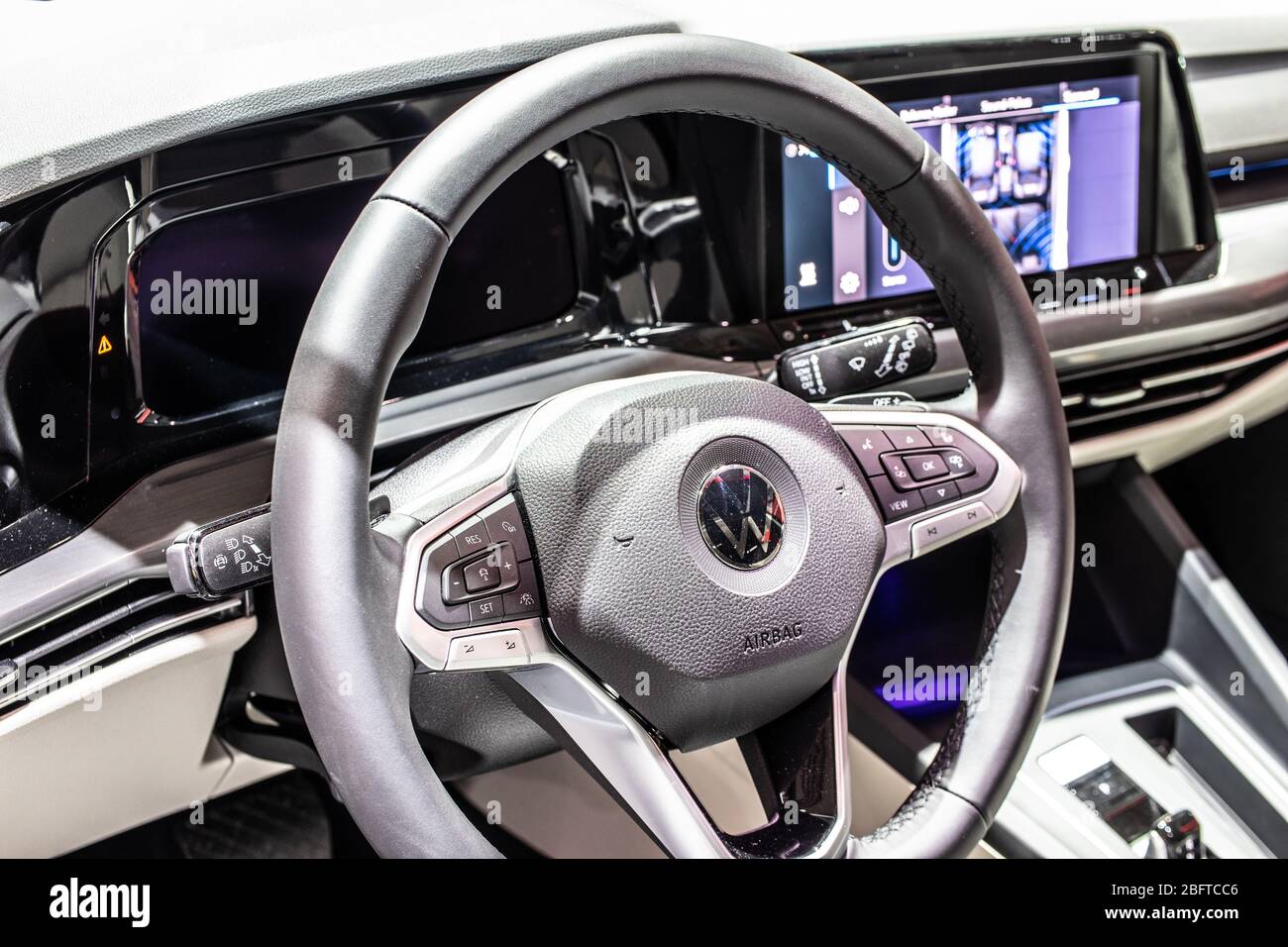 Brussels, Belgium, Jan 2020 all new Volkswagen VW Golf 8 VIII, Brussels ...