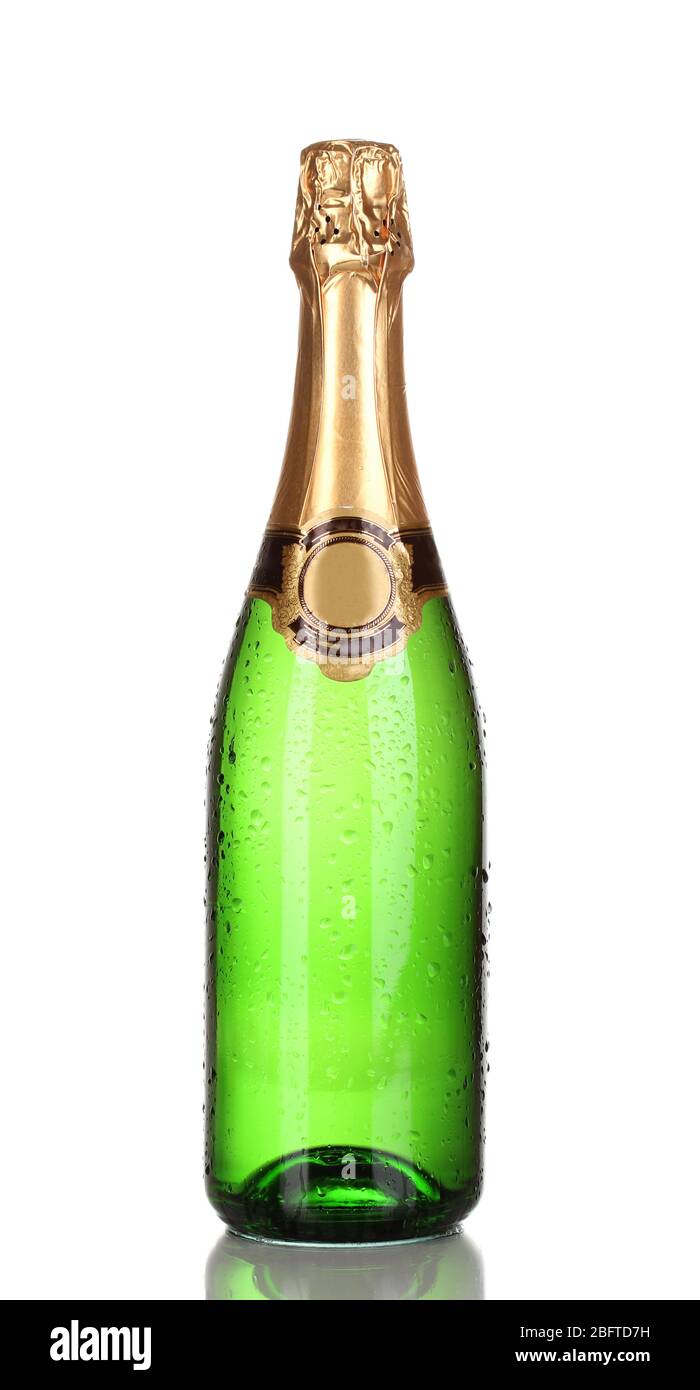 Bottle of champagne isolated on white Stock Photo - Alamy