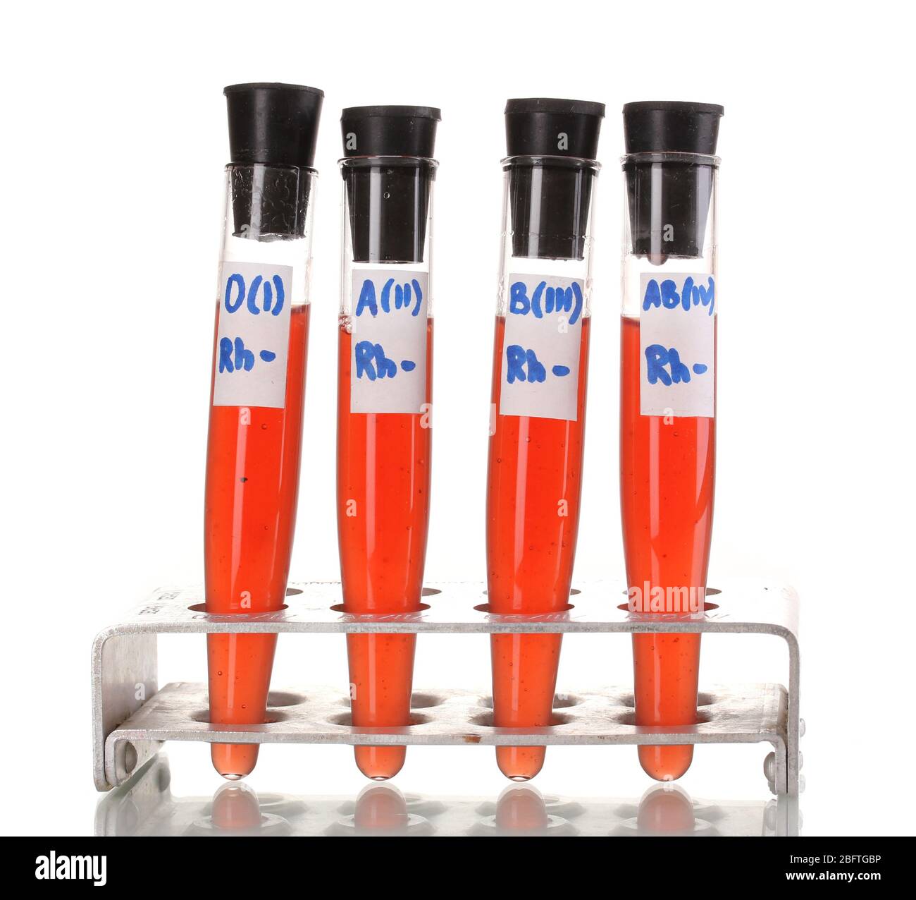 Test-tubes with blood isolated on white Stock Photo - Alamy