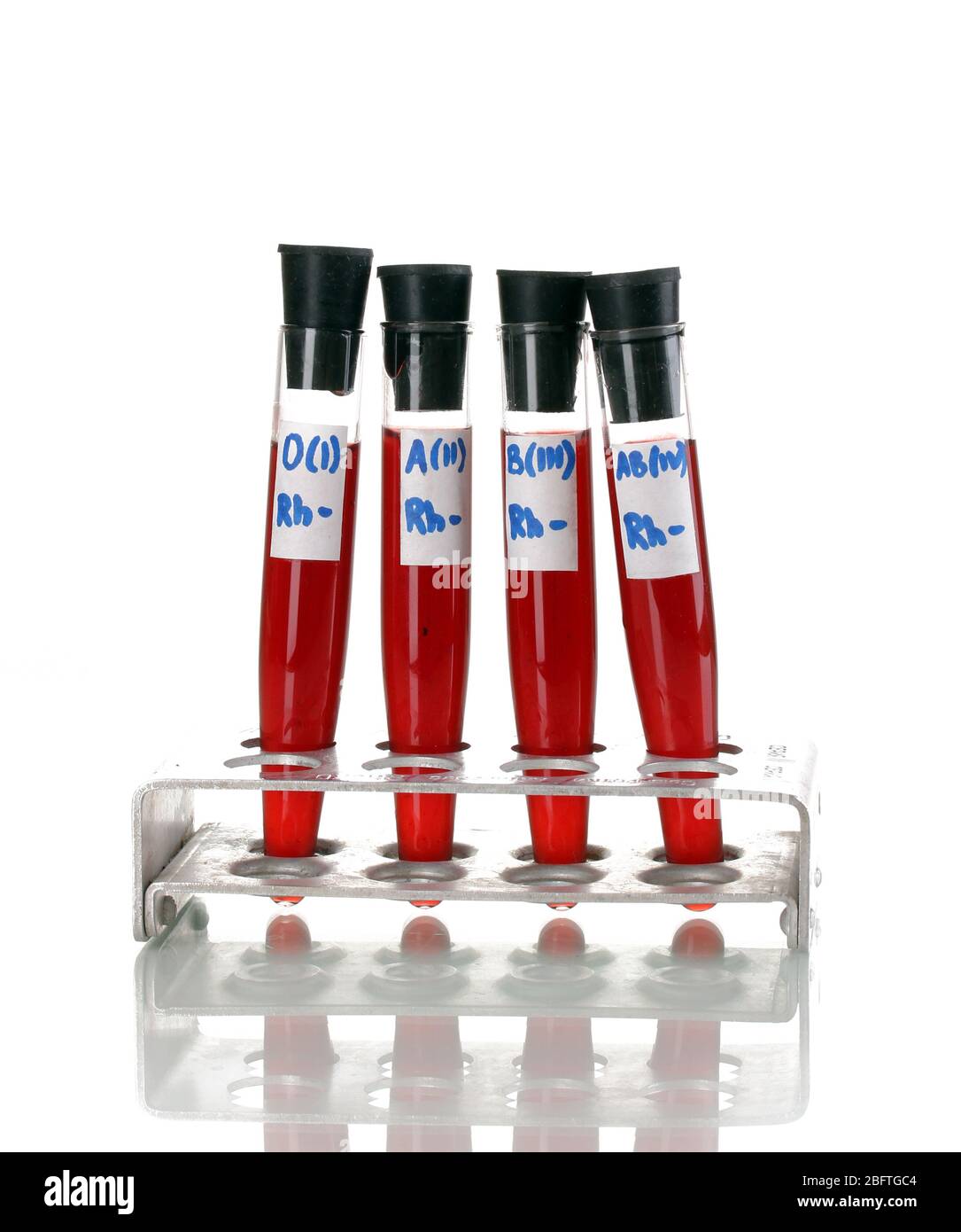 Test-tubes with blood isolated on white Stock Photo - Alamy