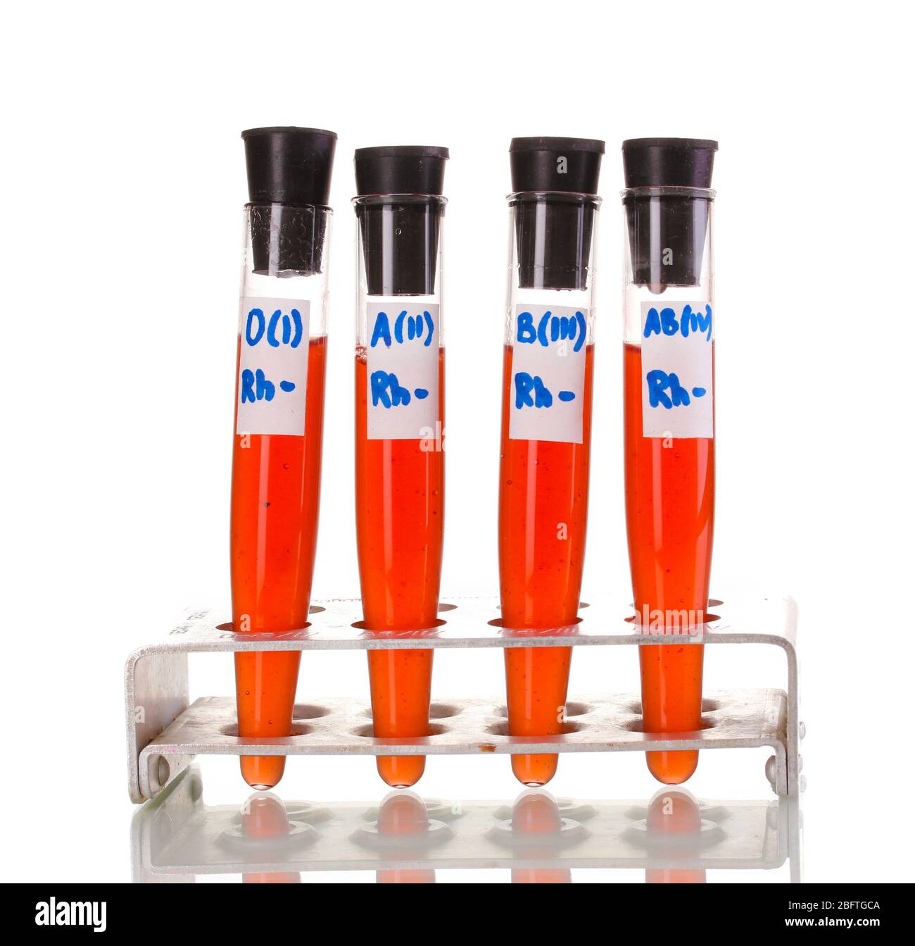 Test-tubes with blood isolated on white Stock Photo - Alamy