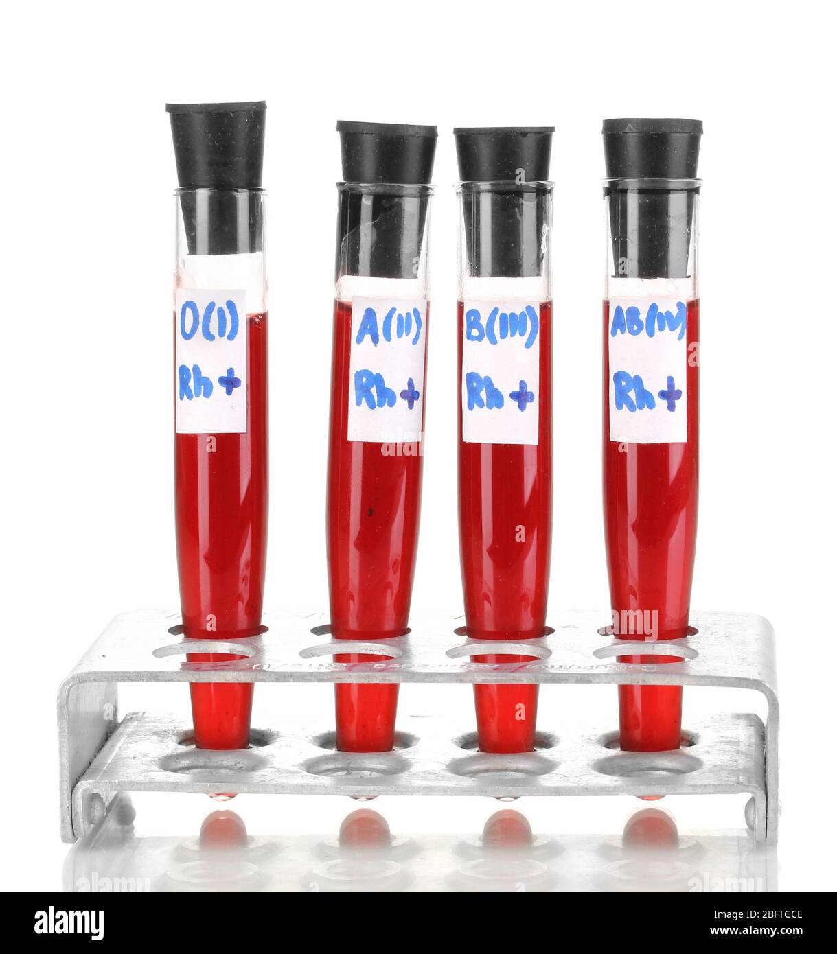 Test-tubes with blood isolated on white Stock Photo - Alamy