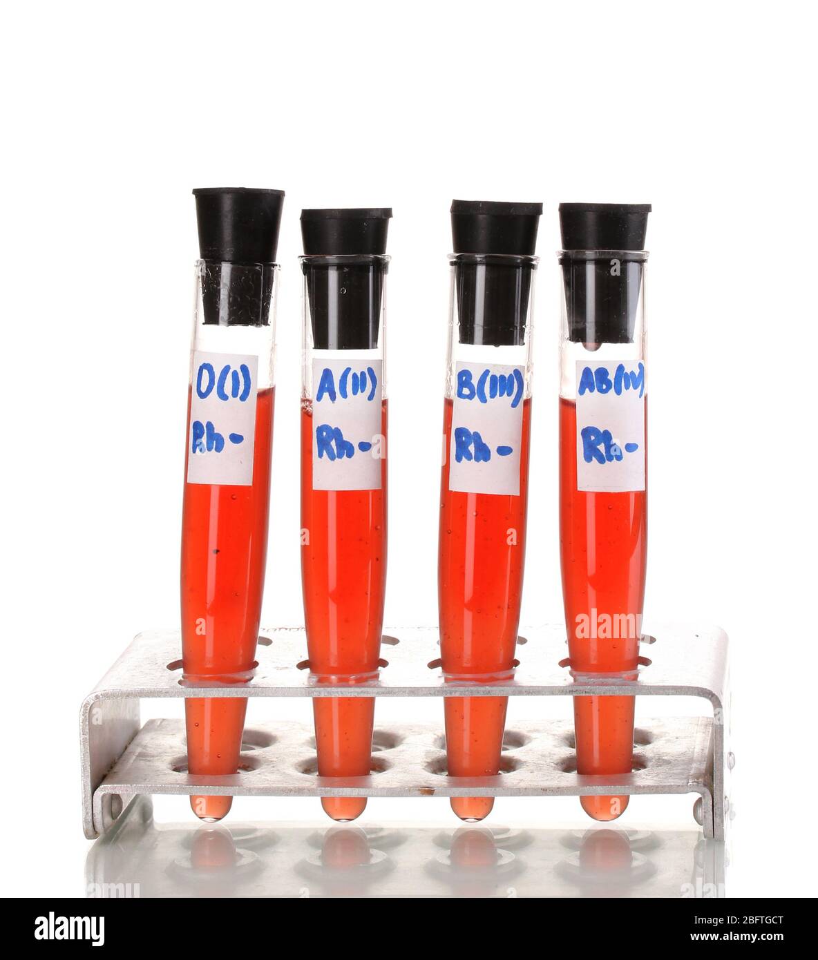 Test-tubes with blood isolated on white Stock Photo - Alamy